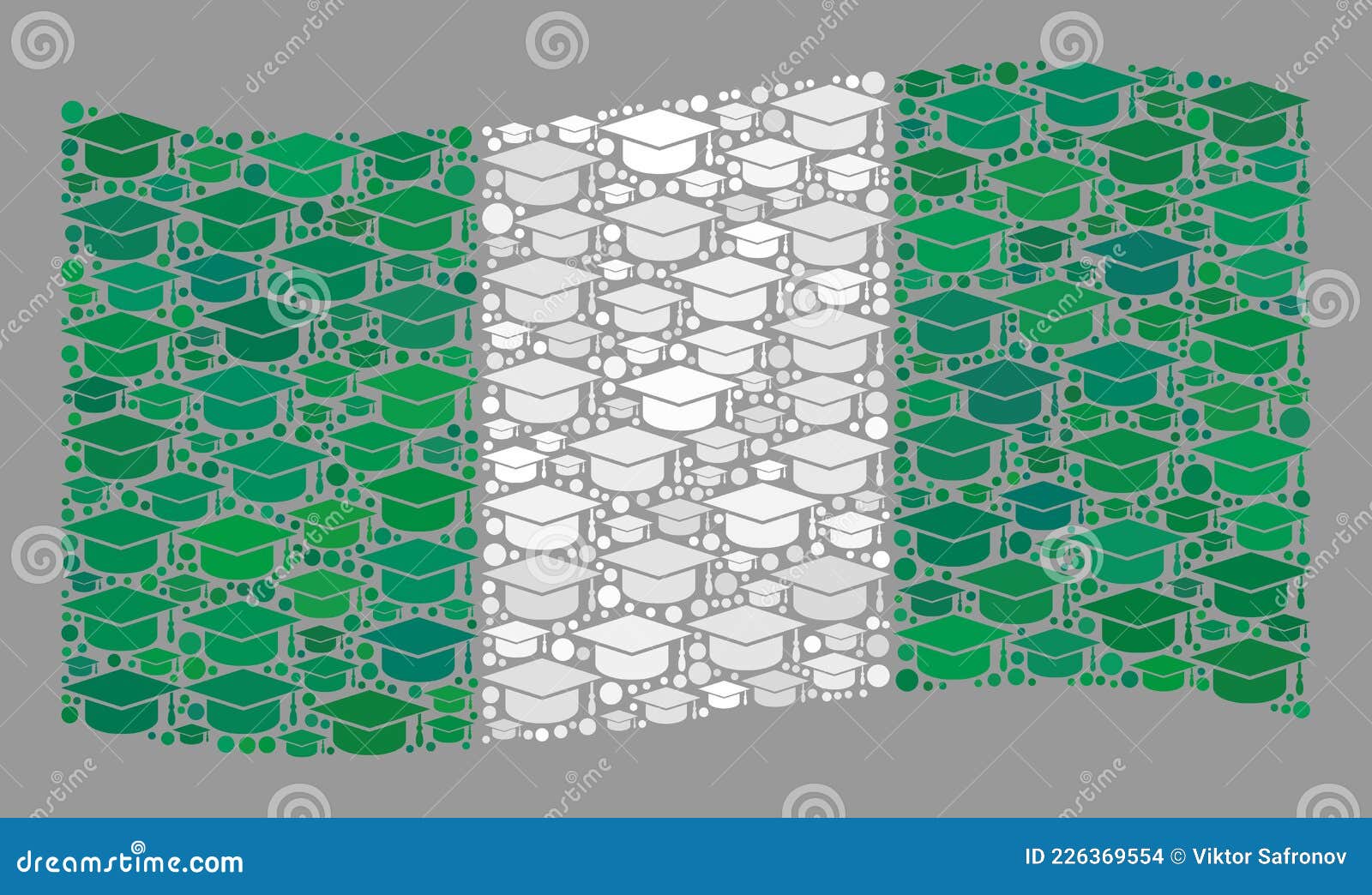 Graduation Waving Nigeria Flag - Collage of Graduation Cap Elements ...