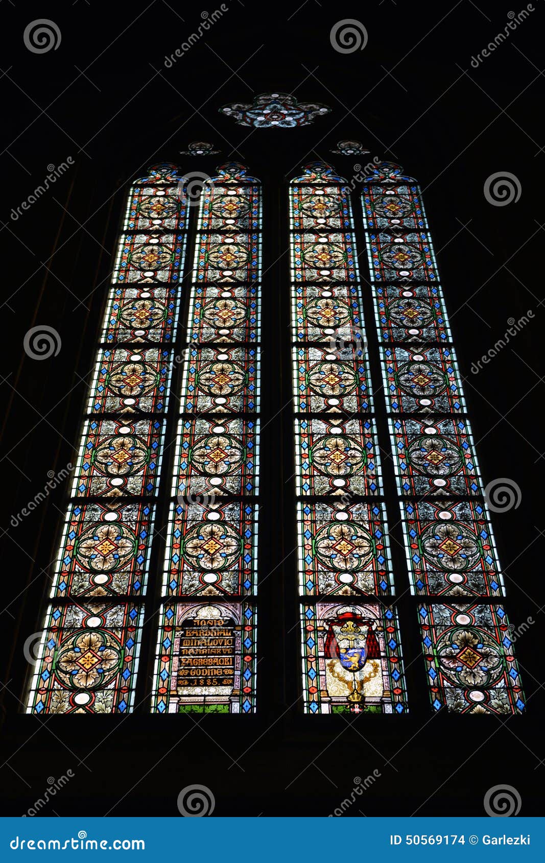 Mosaic Windows in Zagreb Cathedral Editorial Stock Image - Image of ...