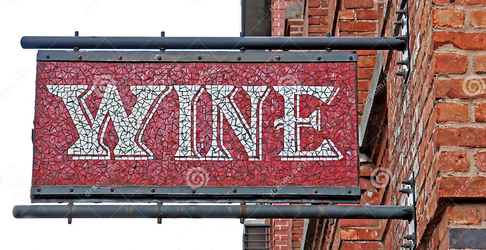 Mosaic Wine Sign stock image. Image of close, delicatessen - 18451325