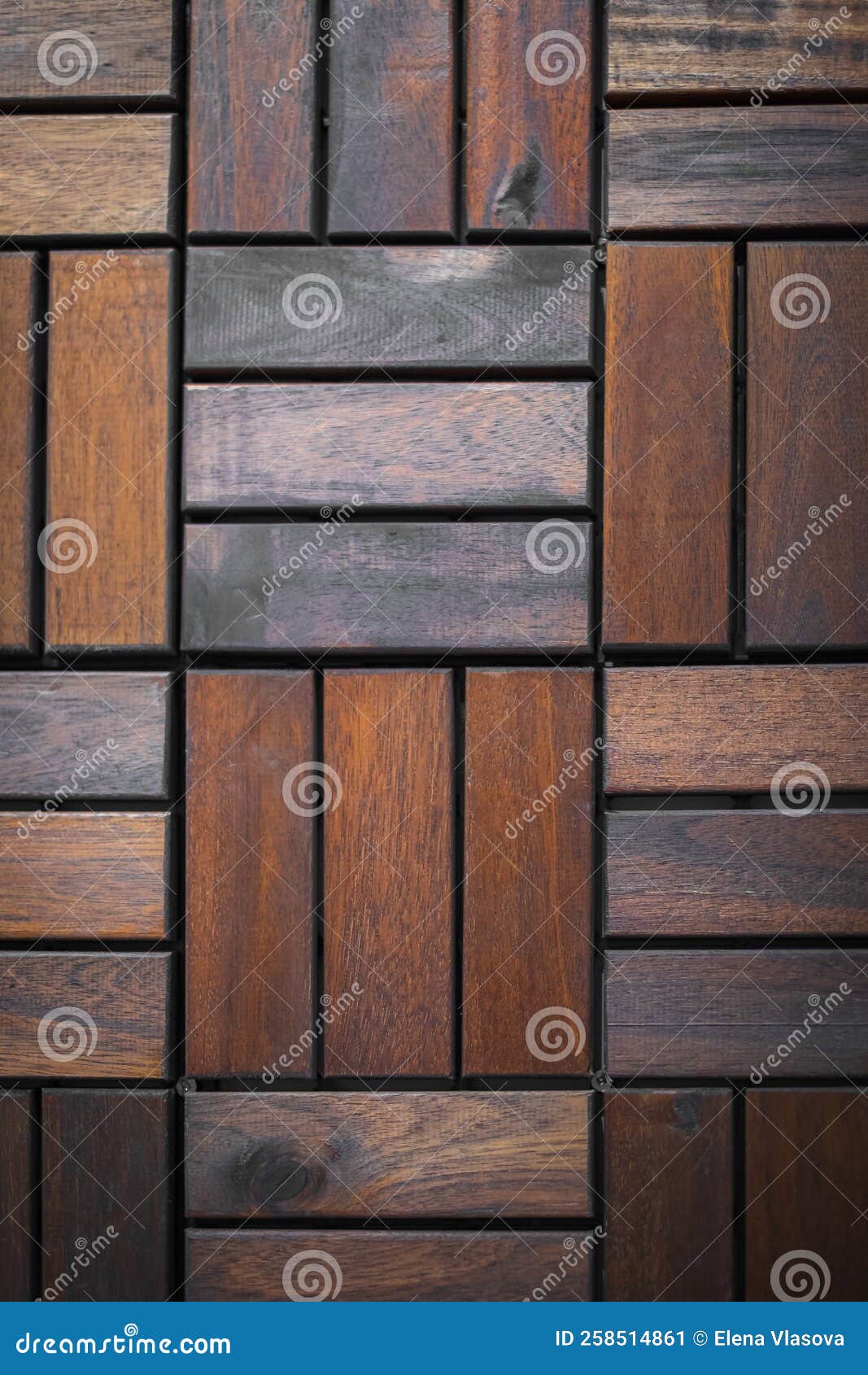 Mosaic Wood Texture Wall Panel As Background. Wooden Rectangular ...