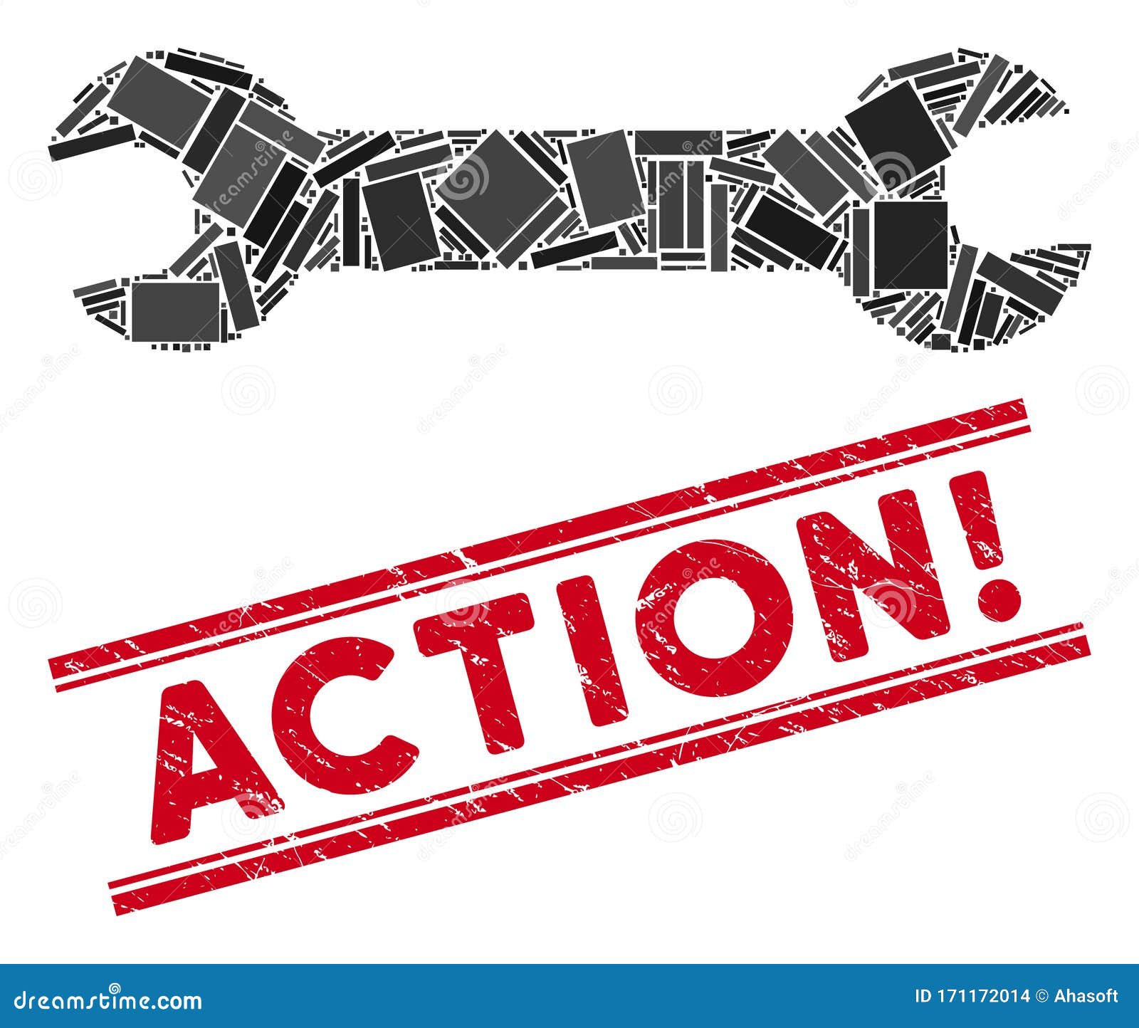 Wrench Mosaic and Distress Action! Watermark with Lines Stock Vector ... Wrench Mosaic and Distress Action! Watermark with Lines Stock Vector ...