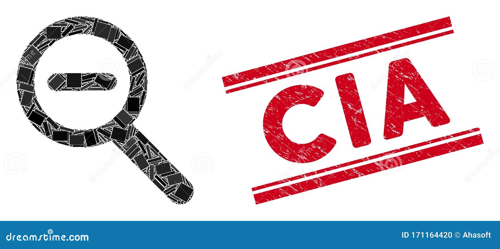 Zoom Out Mosaic and Scratched CIA Stamp Seal with Lines Stock Vector ...
