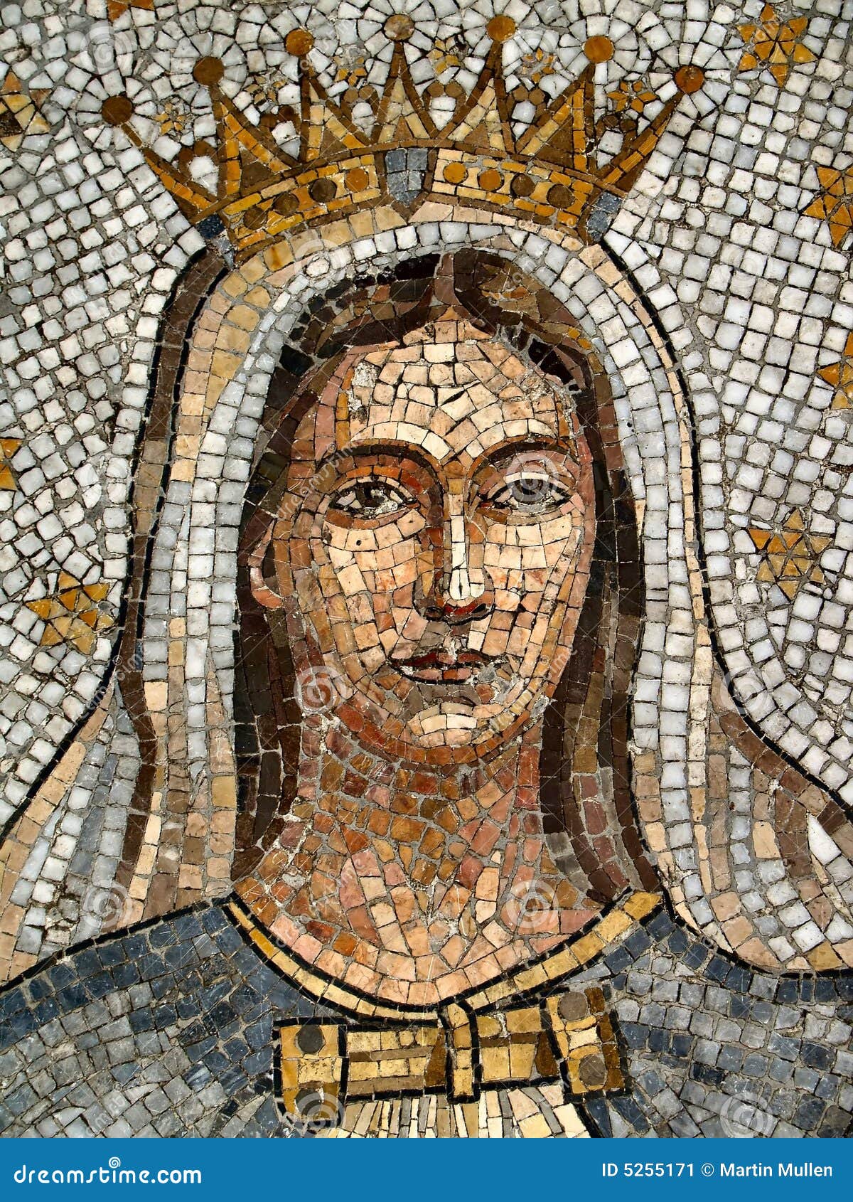 Mosaico de Maria de Virgen imagen de archivo. Imagen de corona - 5255171