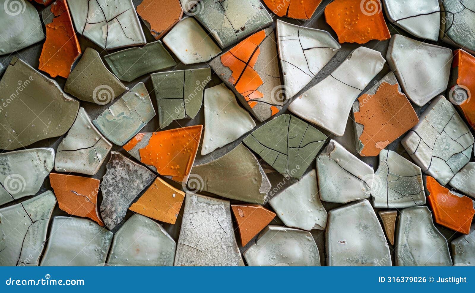 A Mosaicstyle Ceramic Wall Installation Using Broken Pieces of Pottery ...