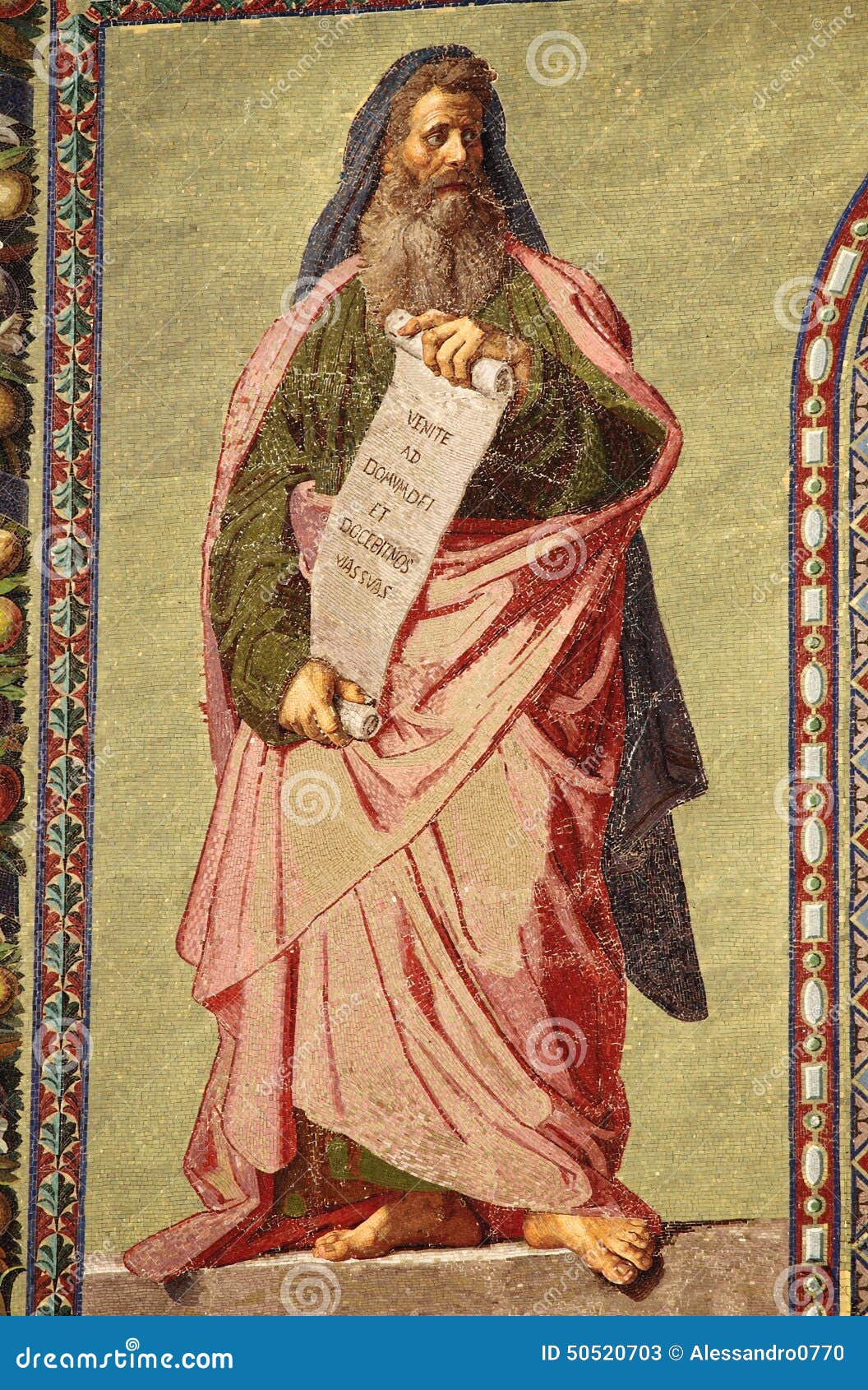 Mosaik des Prophets Jesaja stockbild. Bild von italien - 50520703