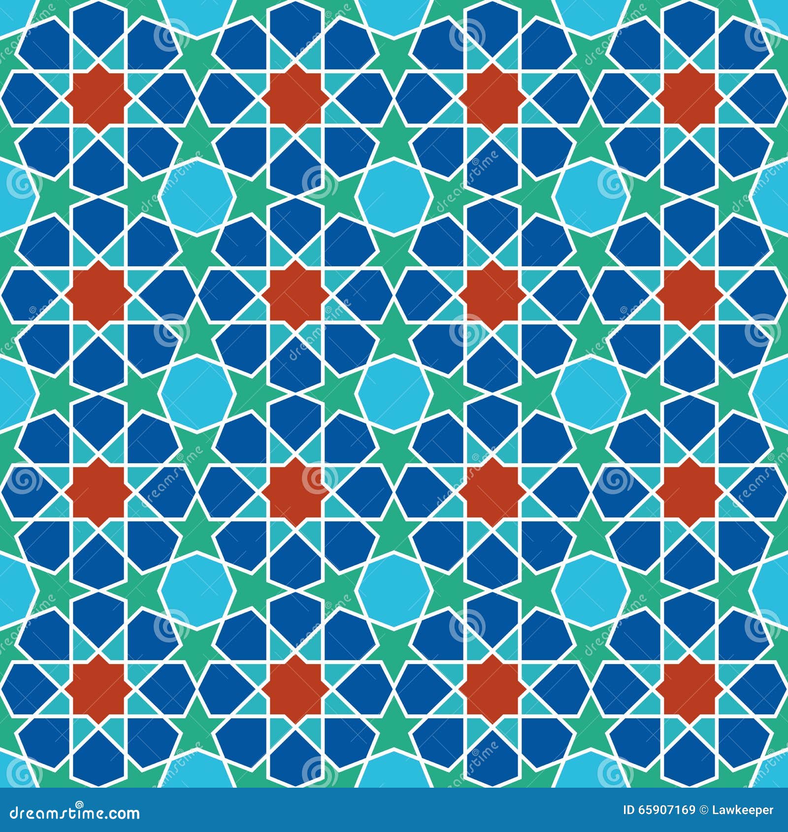 Mosaïque Islamique Géométrique Sans Couture Abstraite Illustration de ...