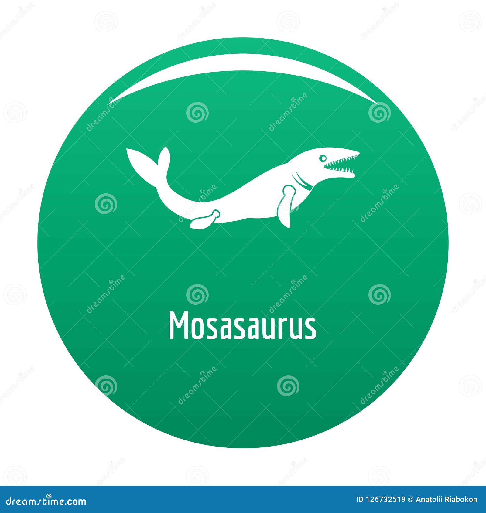 Mosasaurus icon green stock illustration. Illustration of jurassic ...