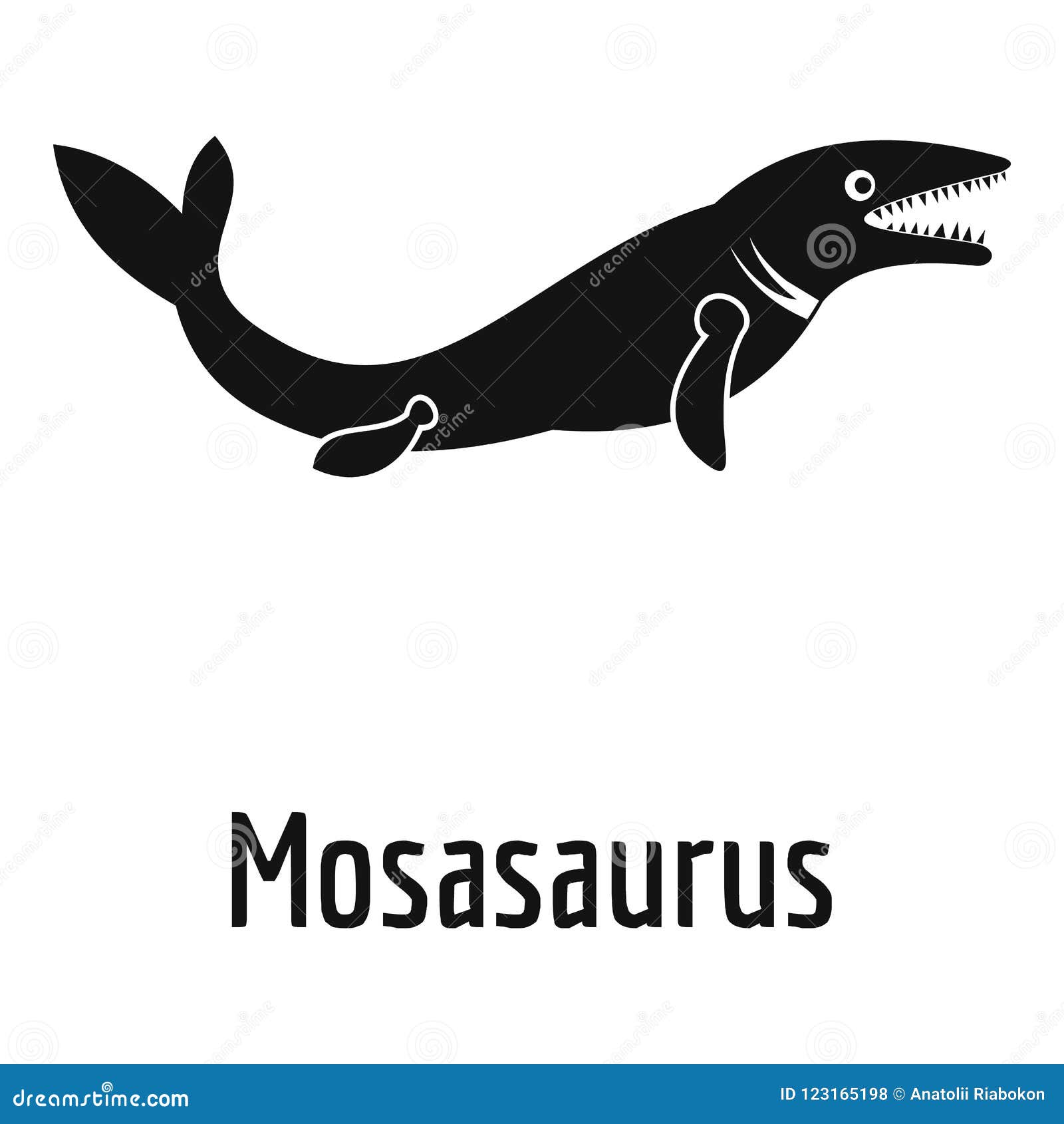 Mosasaurus Icon, Simple Style. Stock Illustration - Illustration of ...
