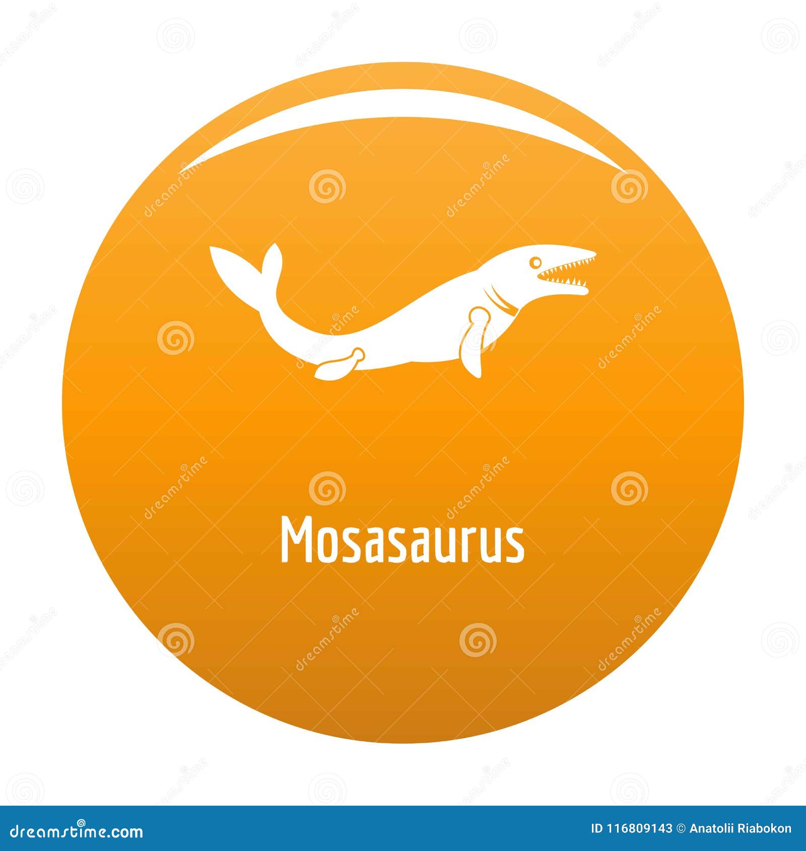 Mosasaurus Icon Vector Orange Stock Vector - Illustration of brutal ...