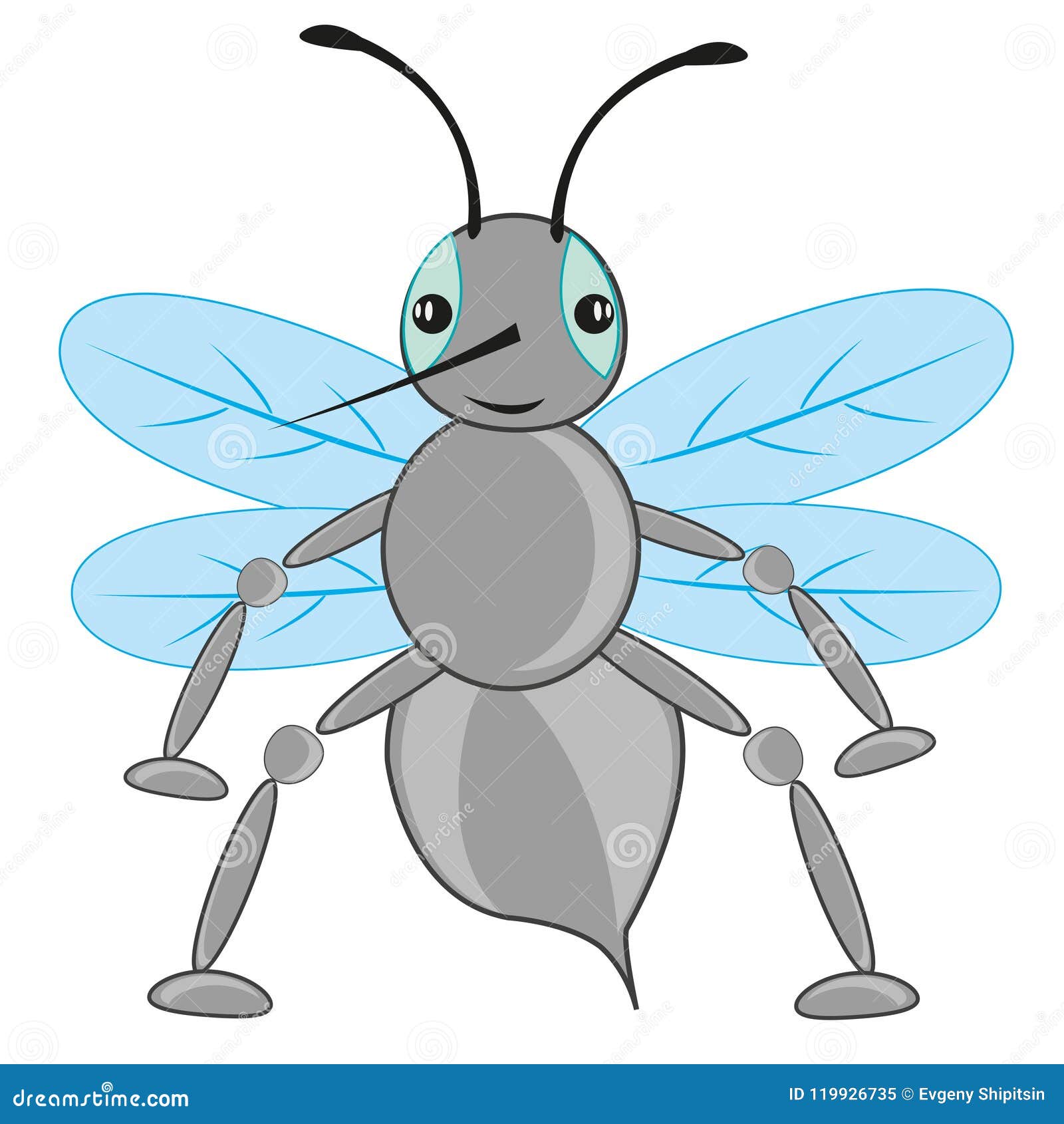 Mosca Do Inseto Dos Desenhos Animados Ilustração do Vetor - Ilustração ...