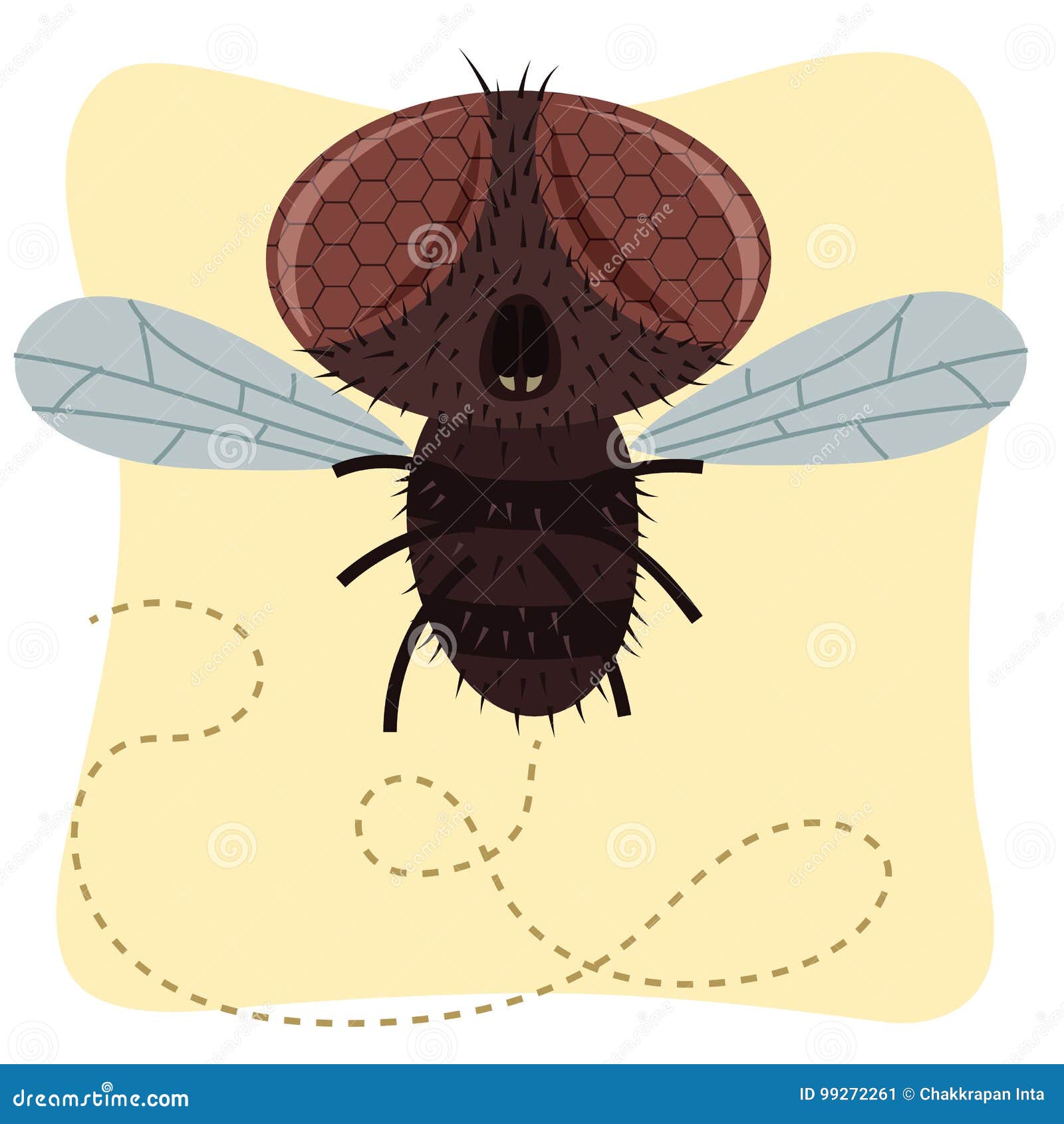 Mosca Dos Desenhos Animados Ilustração do Vetor - Ilustração de pequeno ...