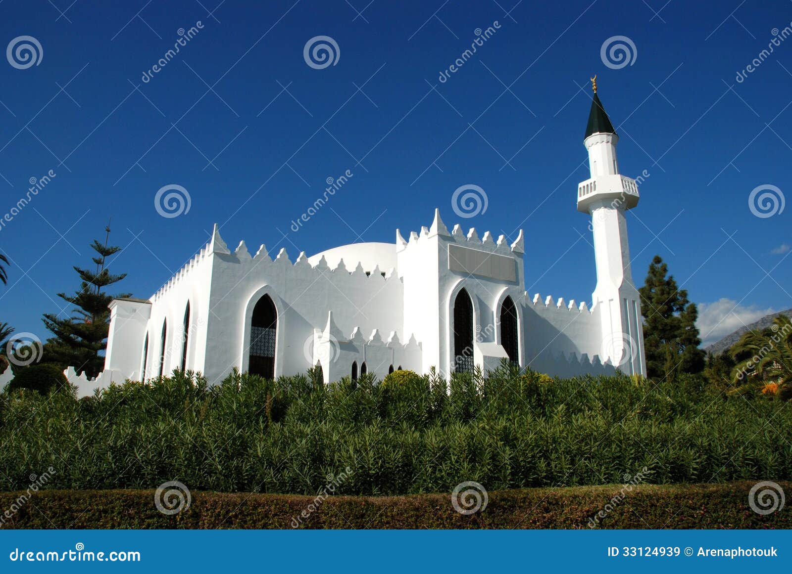 Moschee, Marbella, Spanien. Stockbild - Bild von sonnenbeschien ...