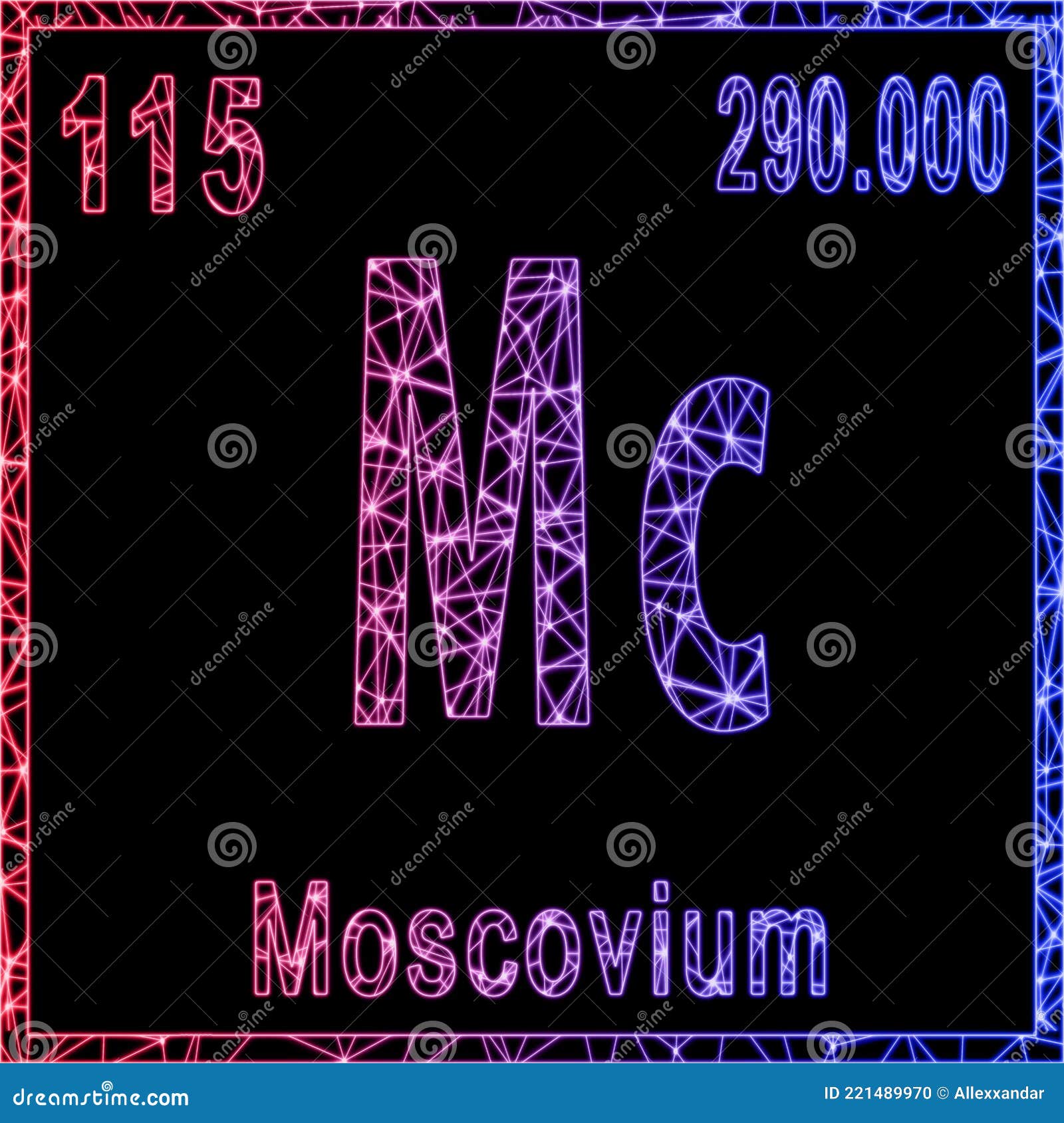 Moscovium Chemical Element Of Mendeleev Periodic Table On Grey ...