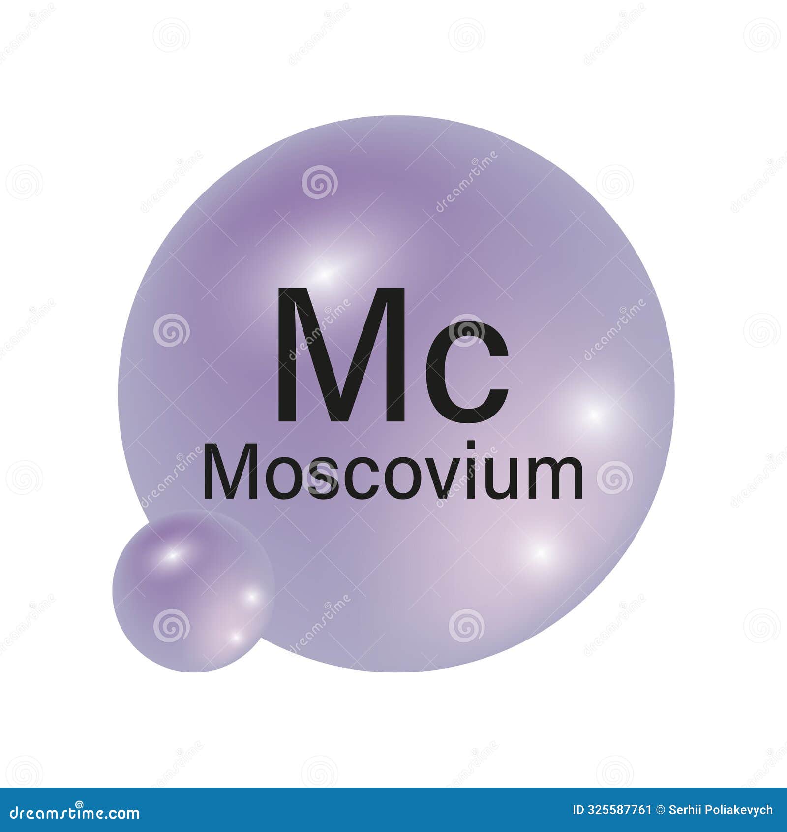 Moscovium As Element 115 Of The Periodic Table 3D Illustration On Blue ...