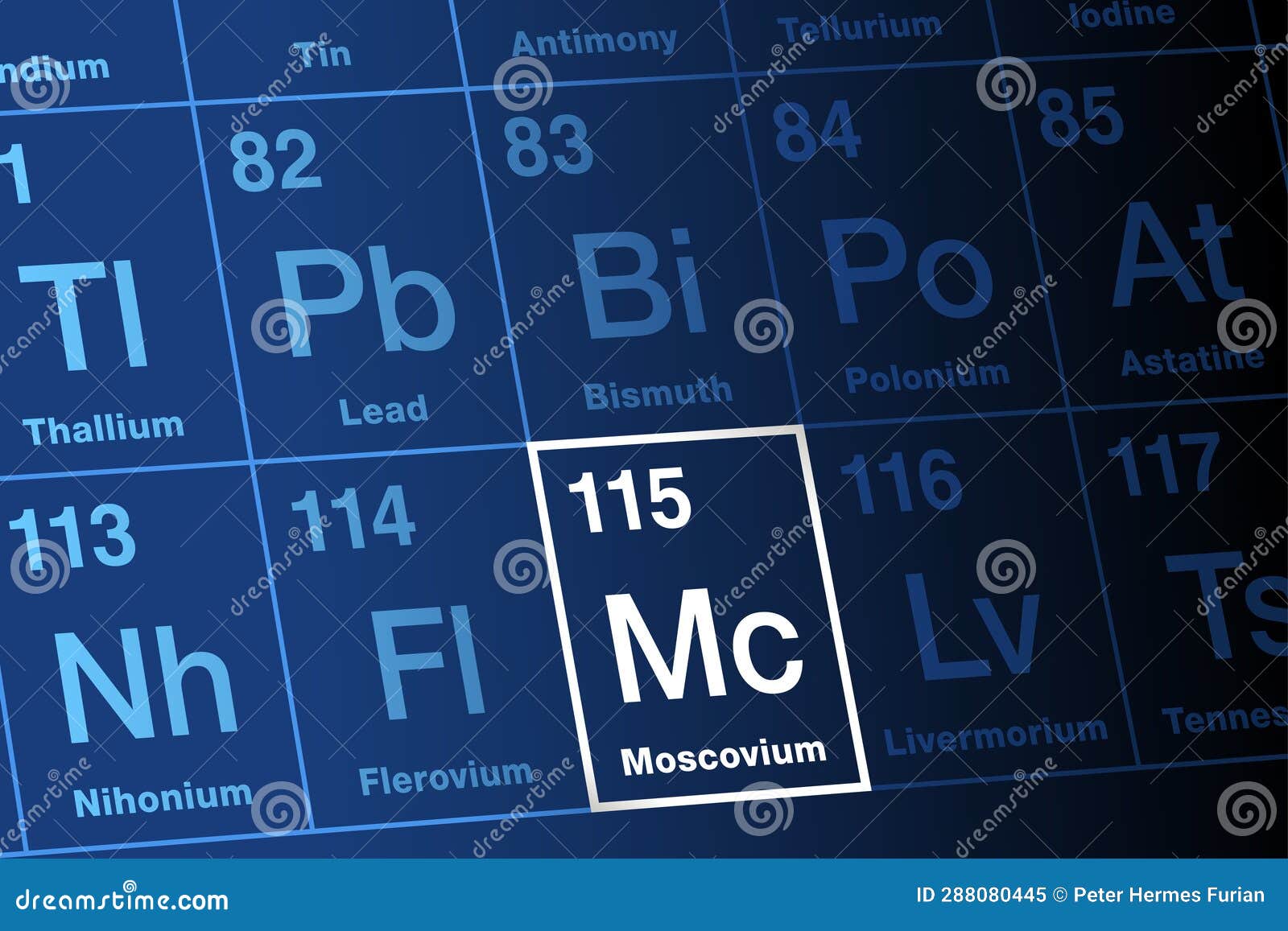 Moscovium On Periodic Table Of The Elements, With Element Symbol Mc ...
