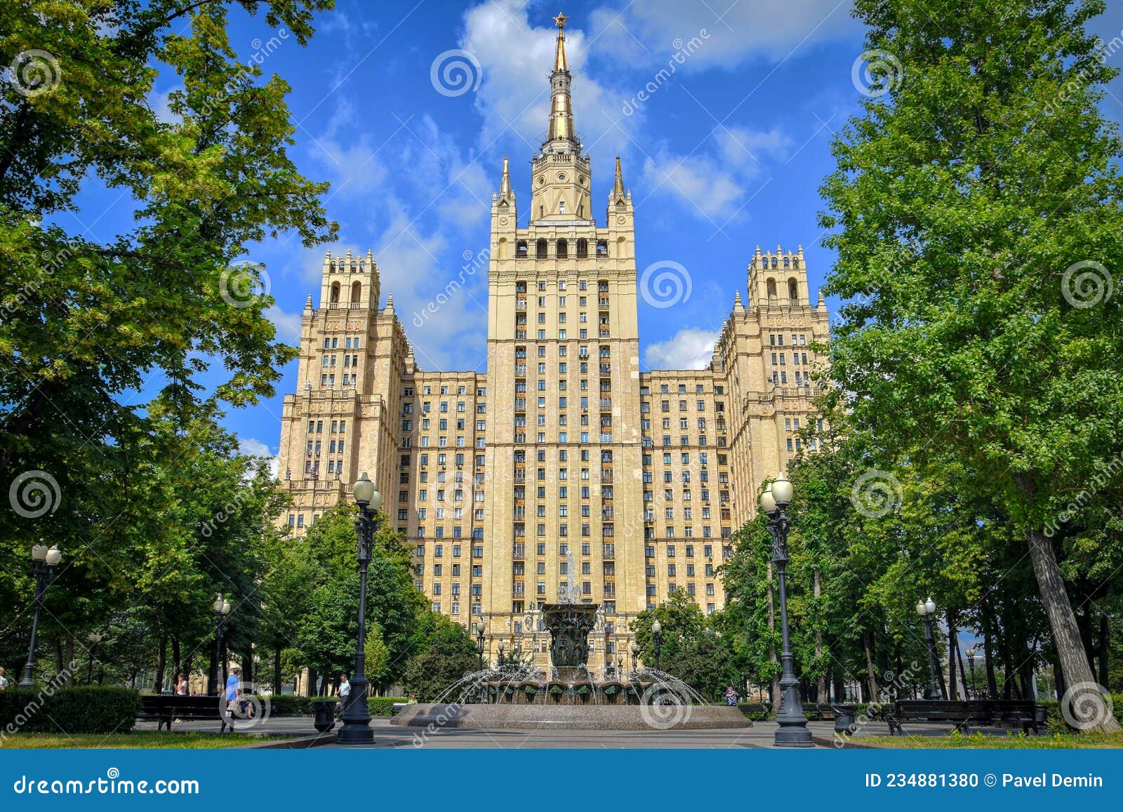 Stalin Skyscraper Building on Barrikadnaya Square Stock Photo - Image ...