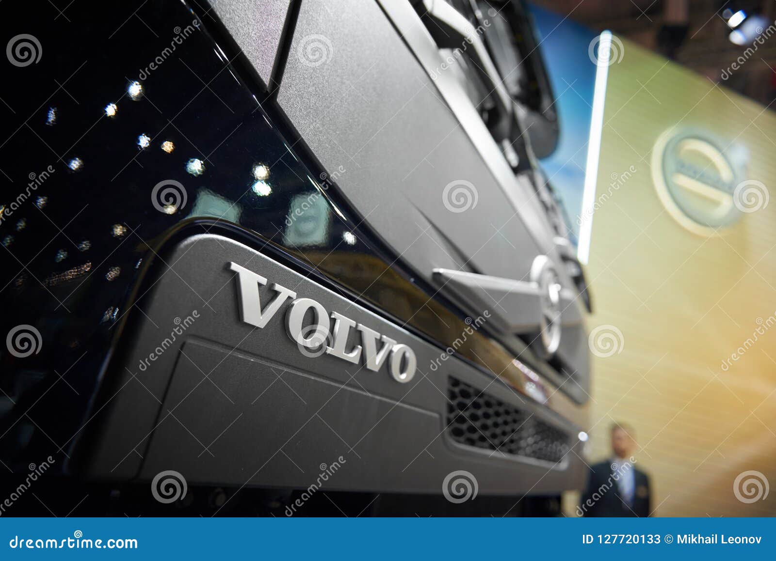 MOSCOW, APR, 18, 2018: Close Up Diagonal View On Grey Volvo Tipper ... MOSCOW, APR, 18, 2018: Close Up Diagonal View On Grey Volvo Tipper ...