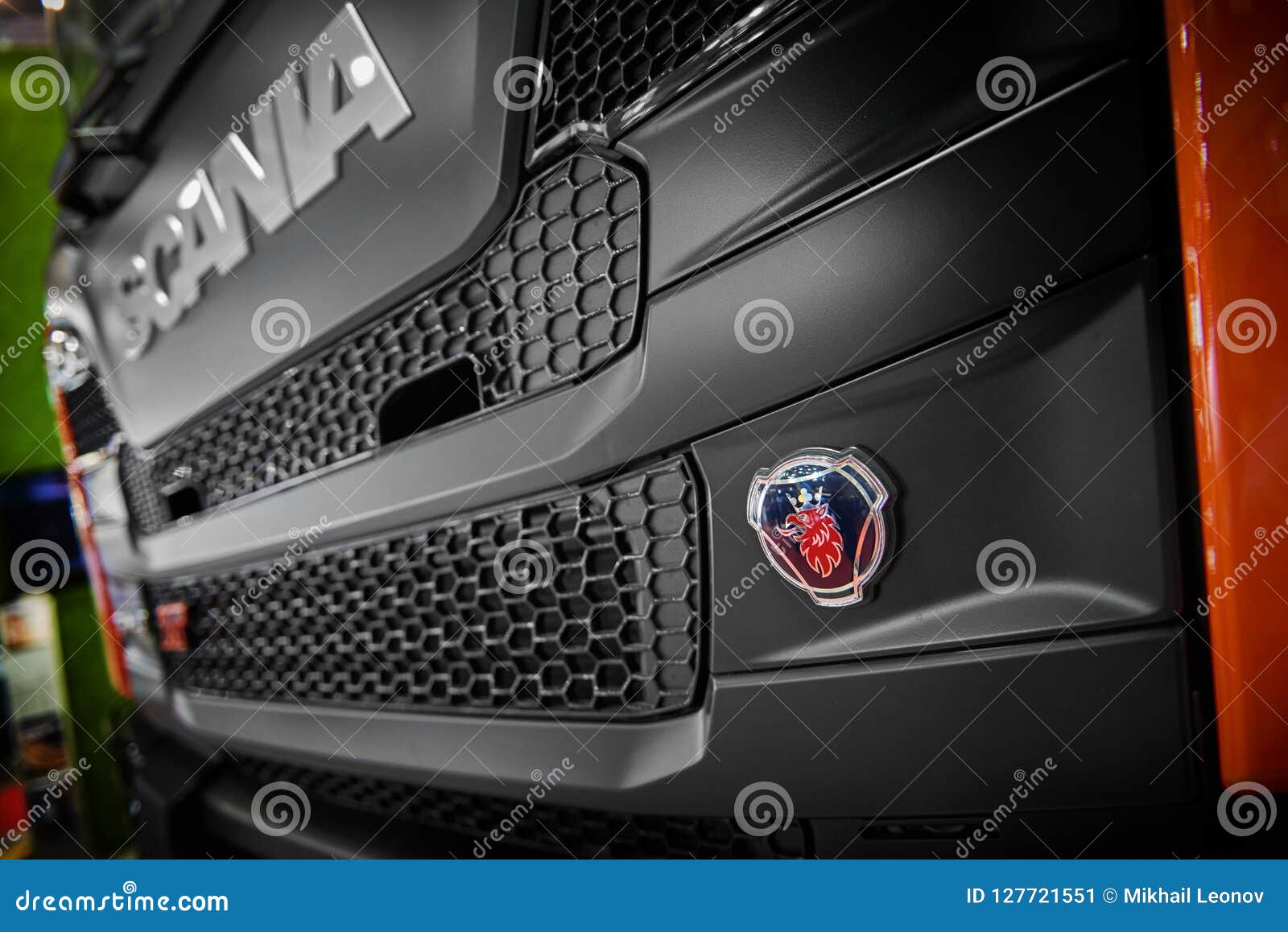 MOSCOW, APR, 18, 2018: Close Up Diagonal View on Scania G440 XT Tipper ... MOSCOW, APR, 18, 2018: Close Up Diagonal View on Scania G440 XT Tipper ...