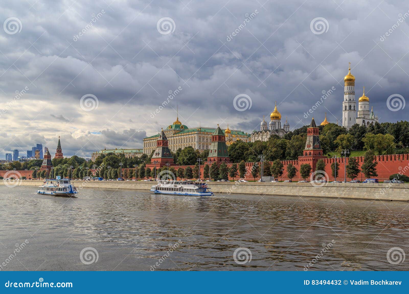 Moscow, Capital of Russia, View of the Kremlin Wall Stock Photo - Image ...