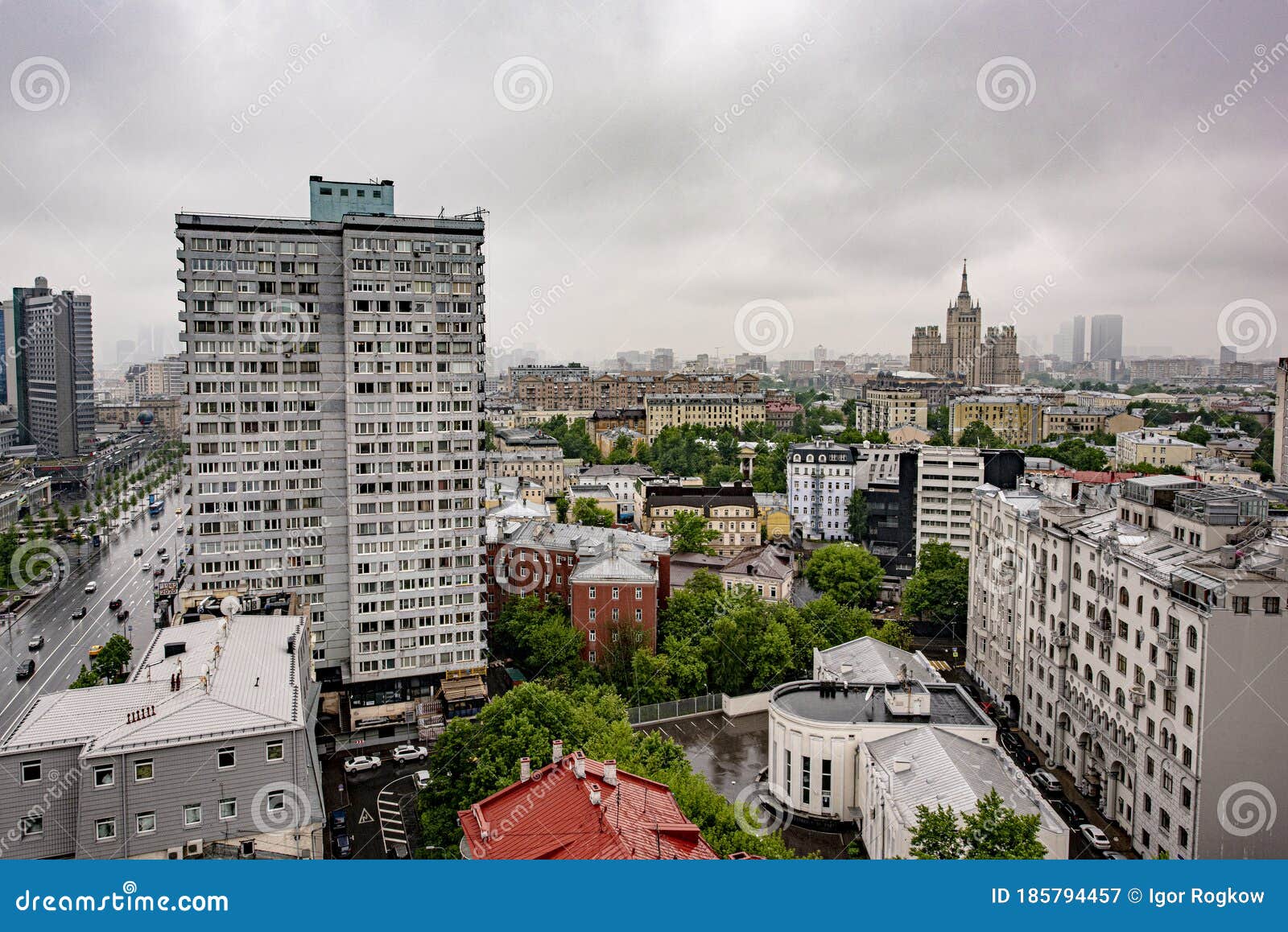 Moscow Center during the Rain on a Spring Cloudy Day Stock Image ...