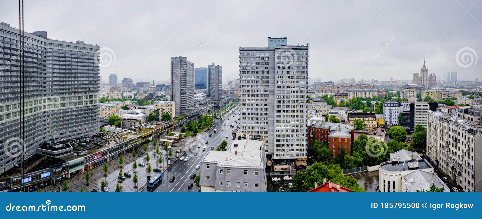 Moscow Center during the Rain on a Spring Cloudy Day Stock Photo ...