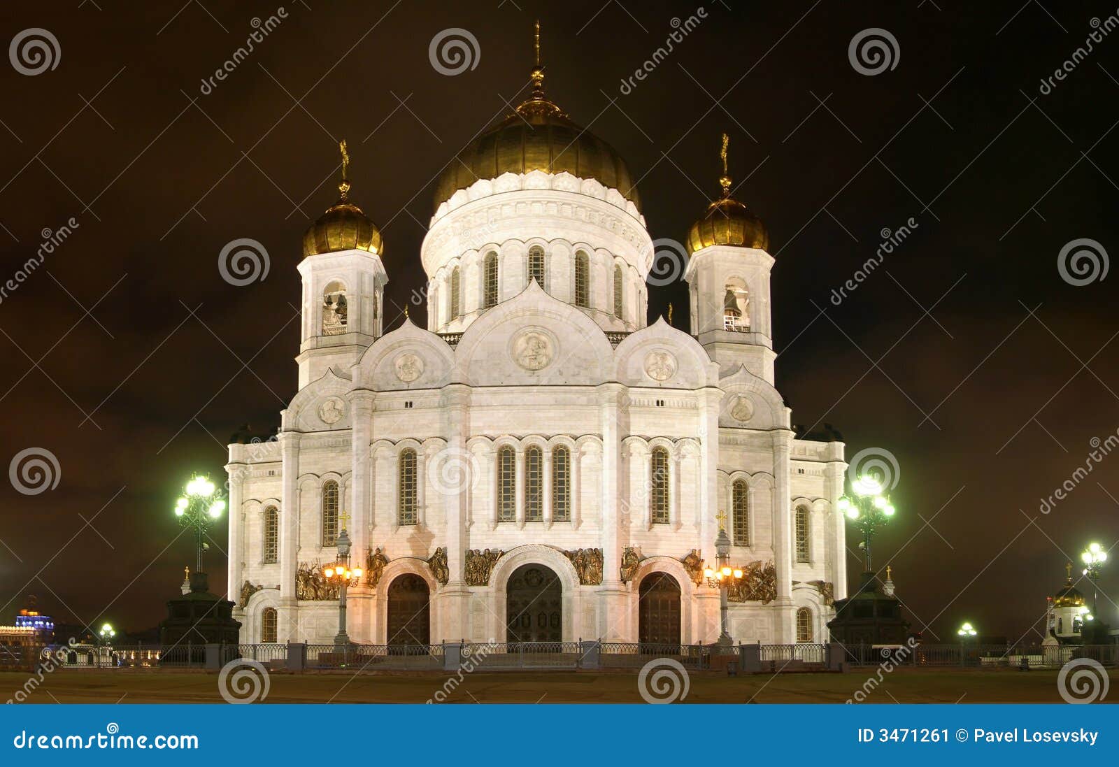 Moscow church stock image. Image of night, jesus, cathedral - 3471261