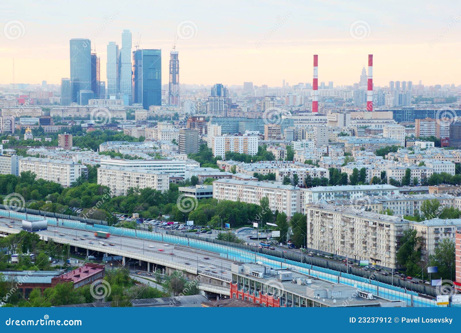 Moscow City Complex and Panorama of Moscow Stock Photo - Image of ...