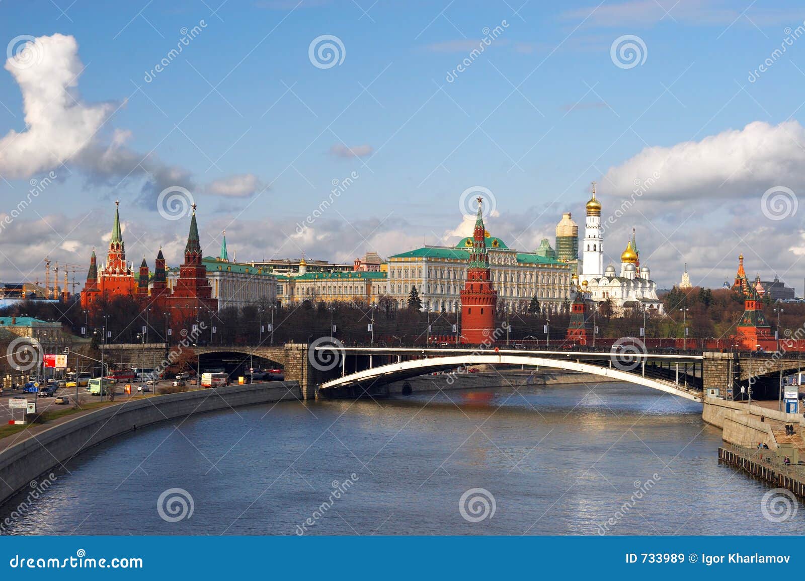 Moscow city and river. stock image. Image of famous, historical - 733989