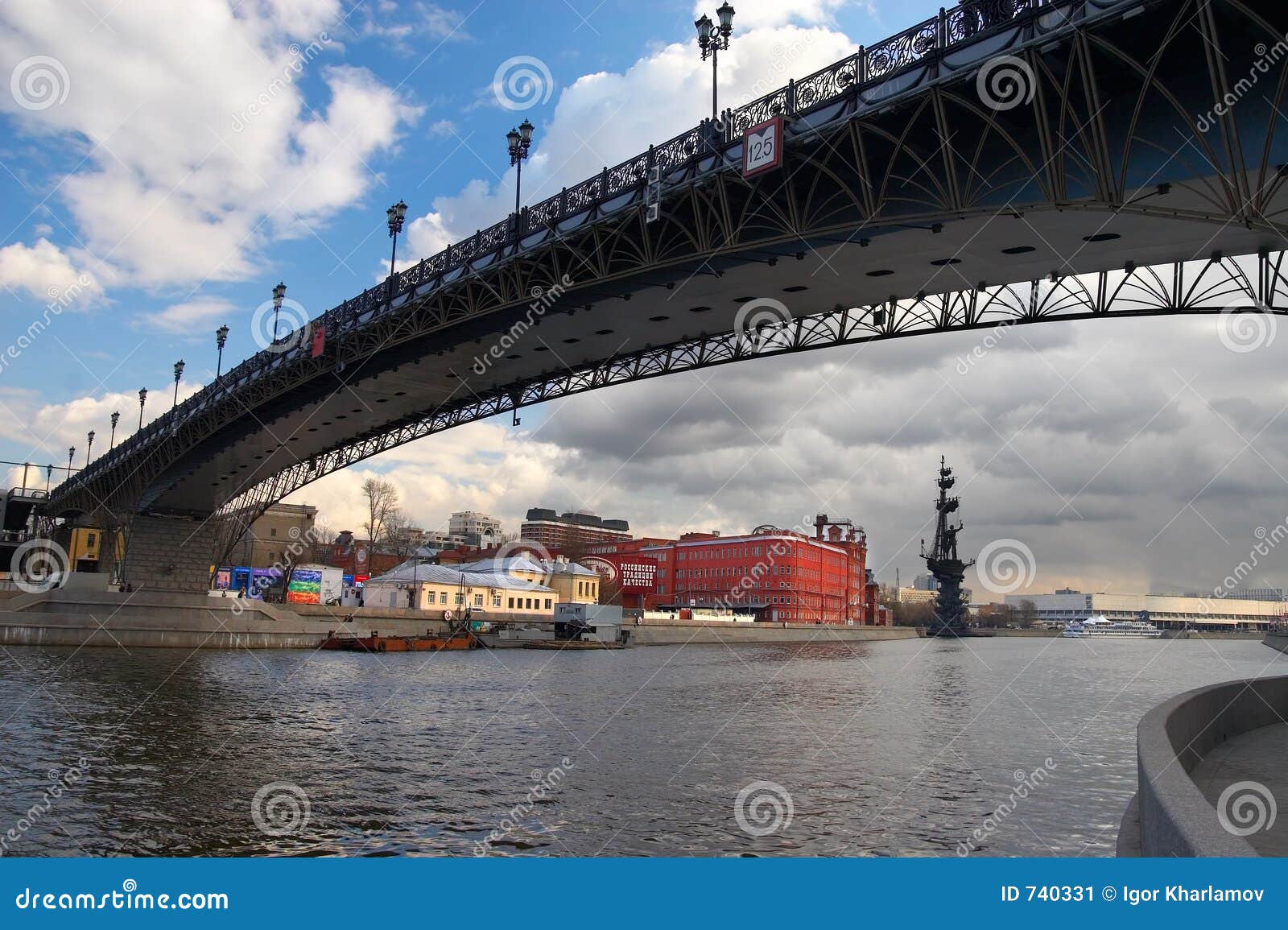 Moscow City, River and Bridge. Stock Image - Image of russian, landmark ...