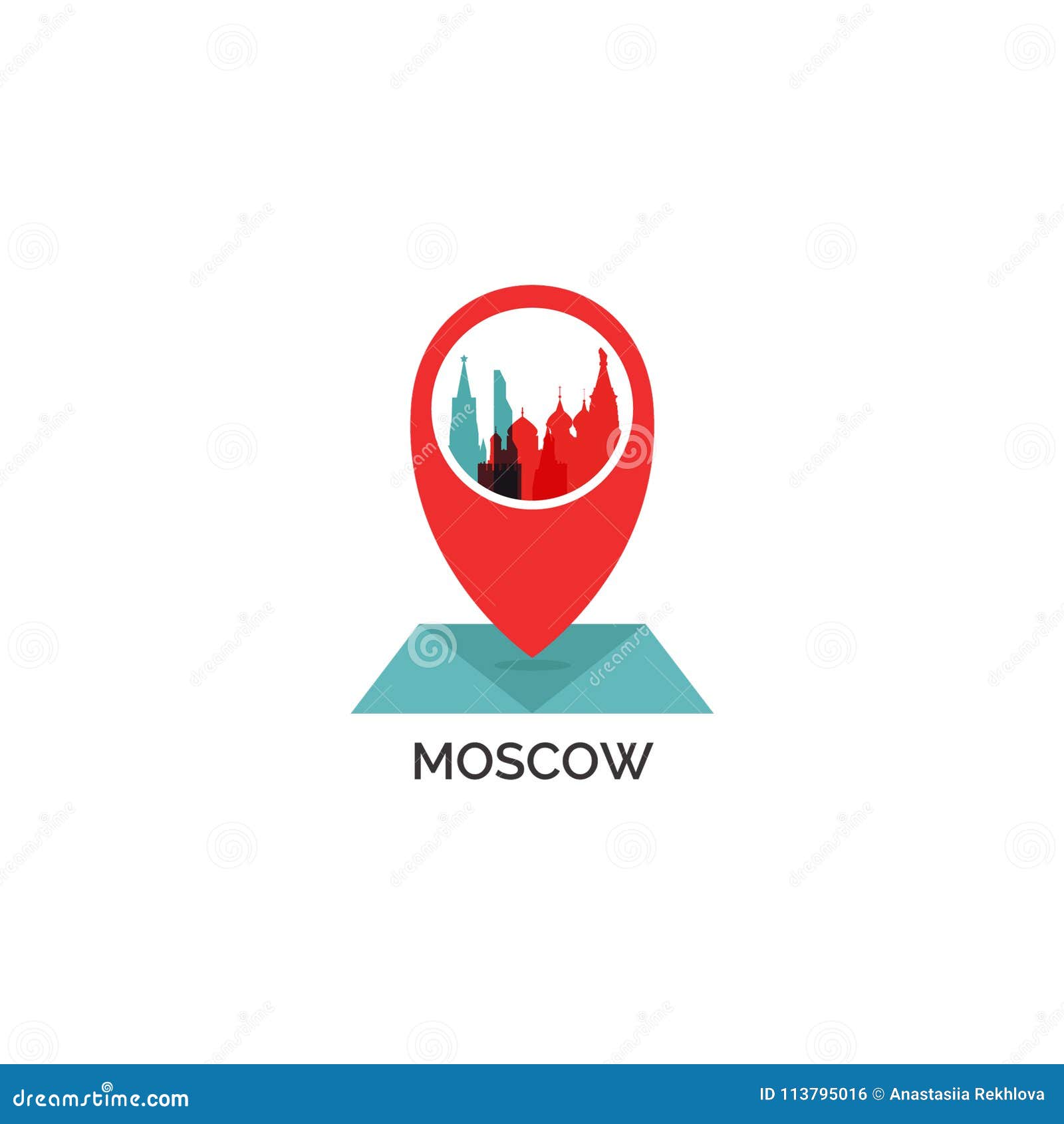 Moscow City Skyline Vector Logo Icon Stock Vector - Illustration of ...