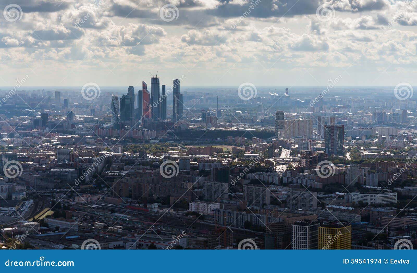 Moscow cityscape. editorial stock image. Image of aerial - 59541974