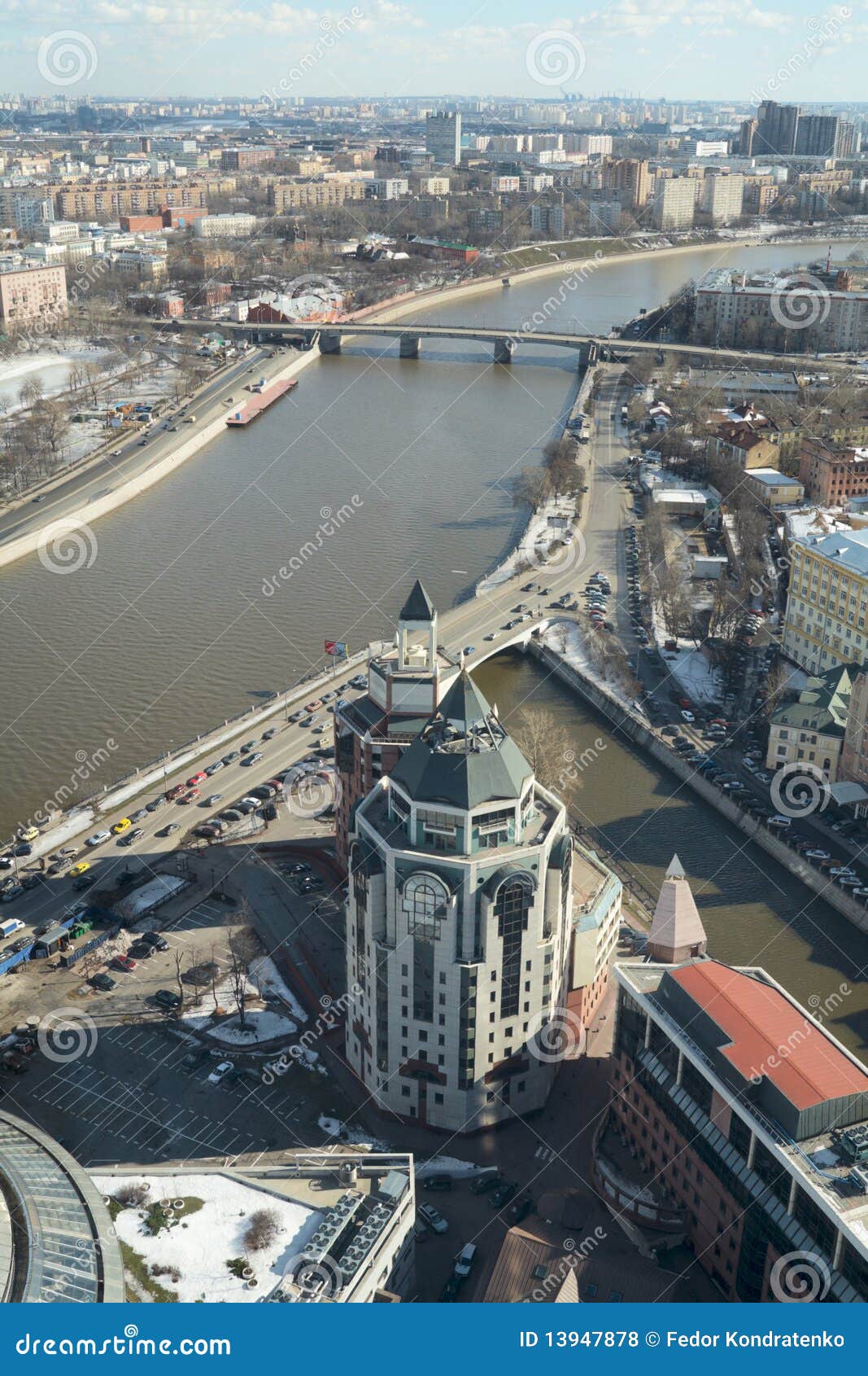 Moscow Cityscape on a Clear Day Stock Photo - Image of bridge, city ...