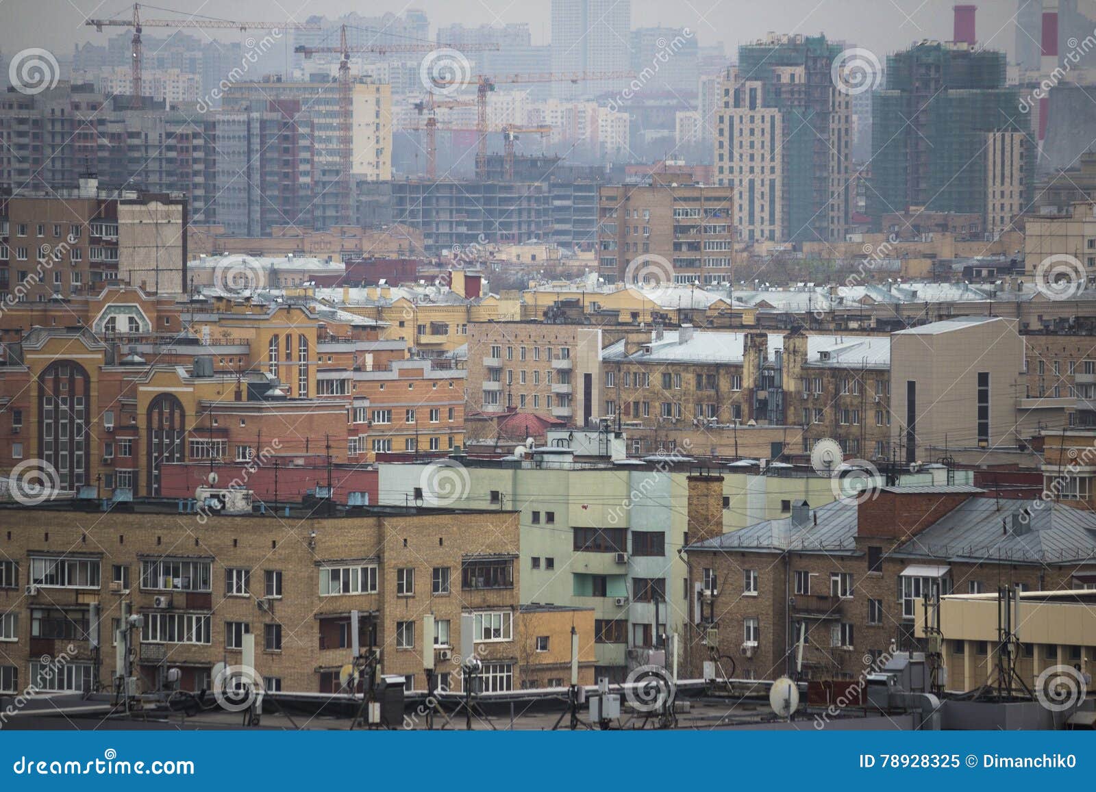 Moscow Cityscape stock image. Image of skyscraper, roofs - 78928325