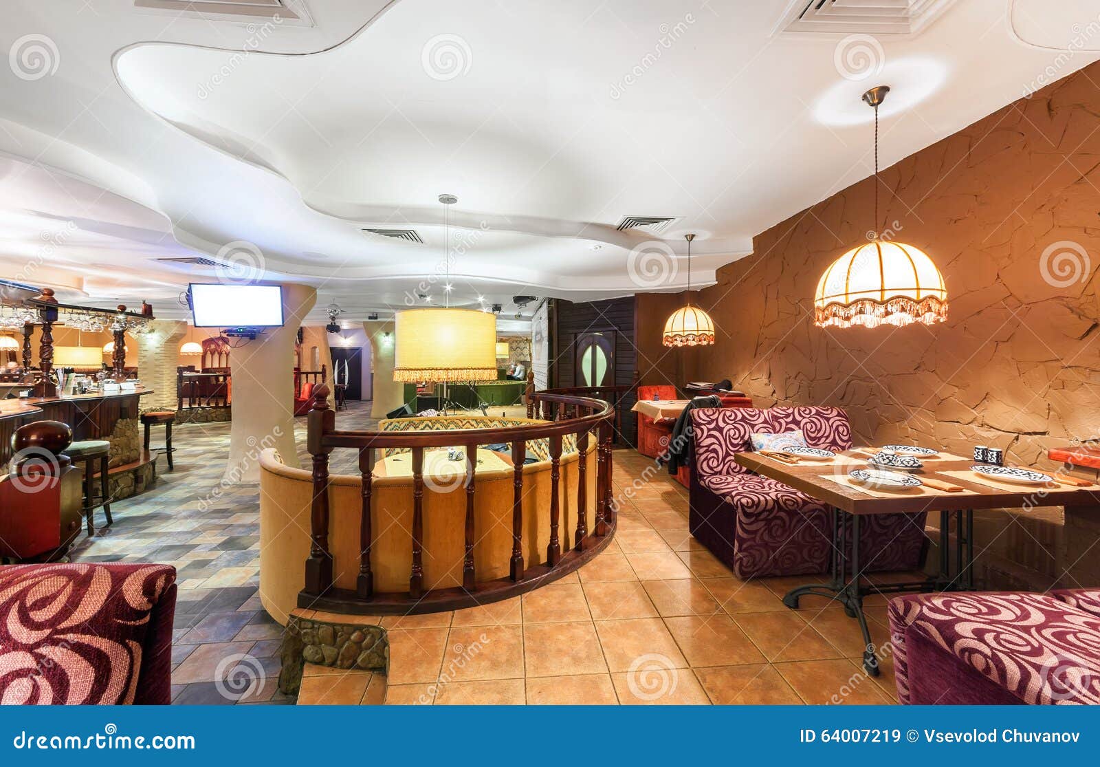 MOSCOW - DECEMBER 2014: Eastern Interior of the Uzbek Restaurant. View ...