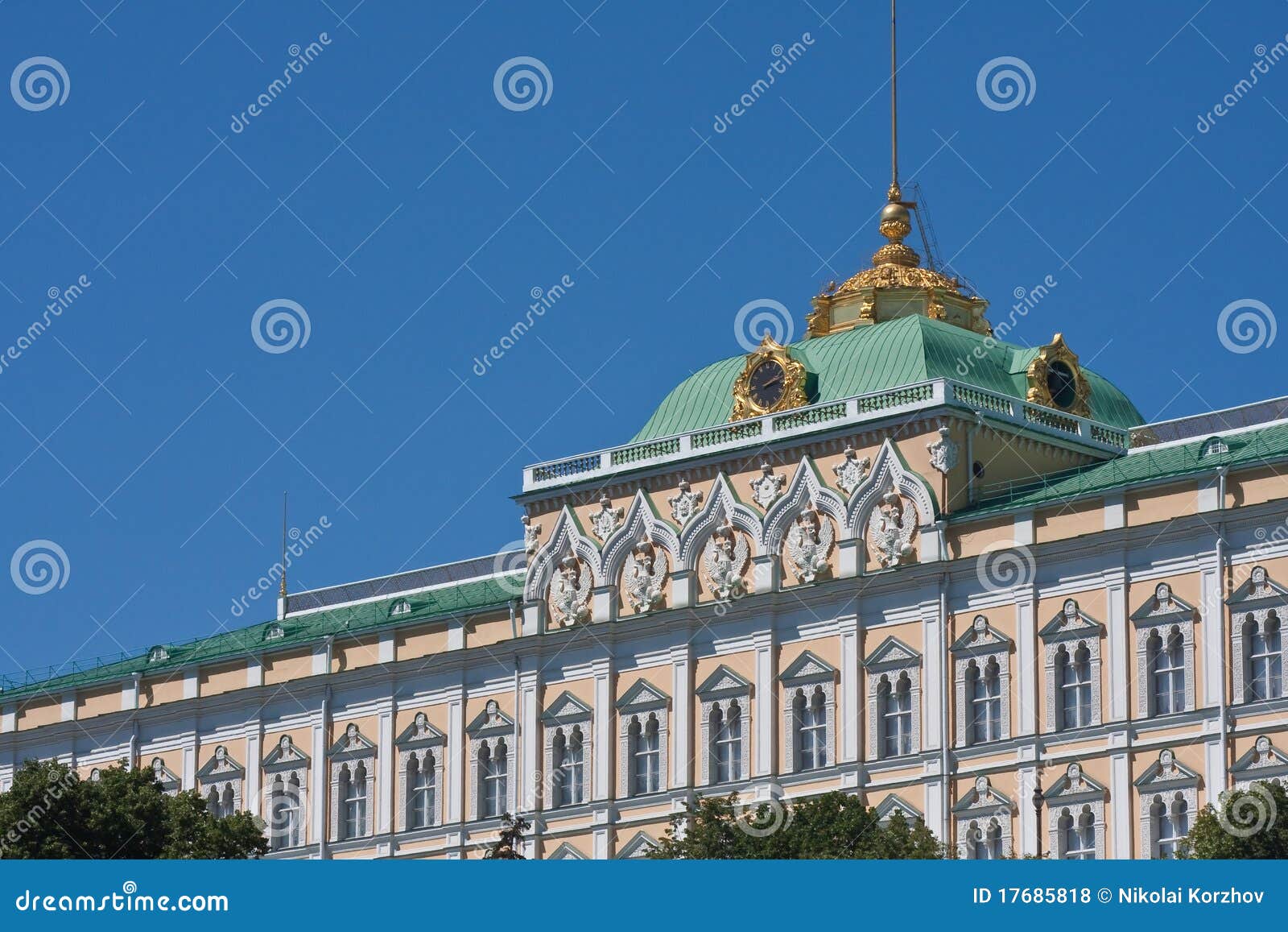 Moscow. Grand Kremlin Palace Stock Photo - Image of clock, supreme ...
