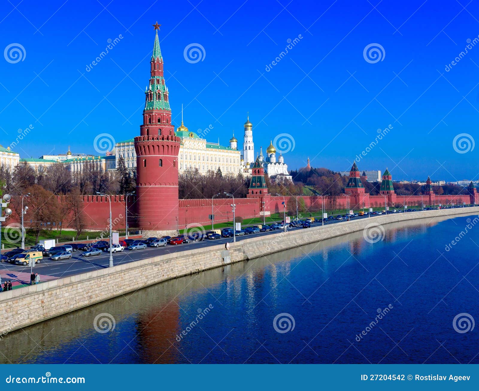 Moscow Kremlin and Moskva River, Russia Stock Photo - Image of ...