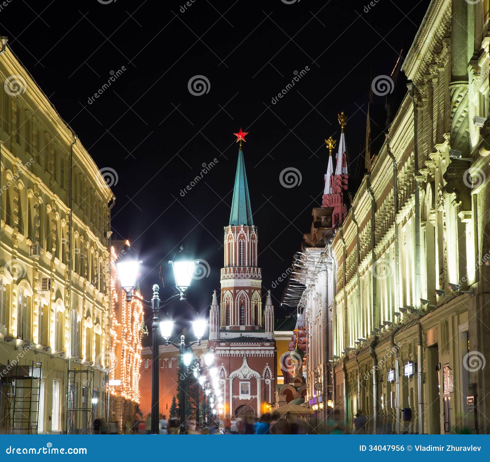 Moscow Kremlin by night, stock photo. Image of international - 34047956