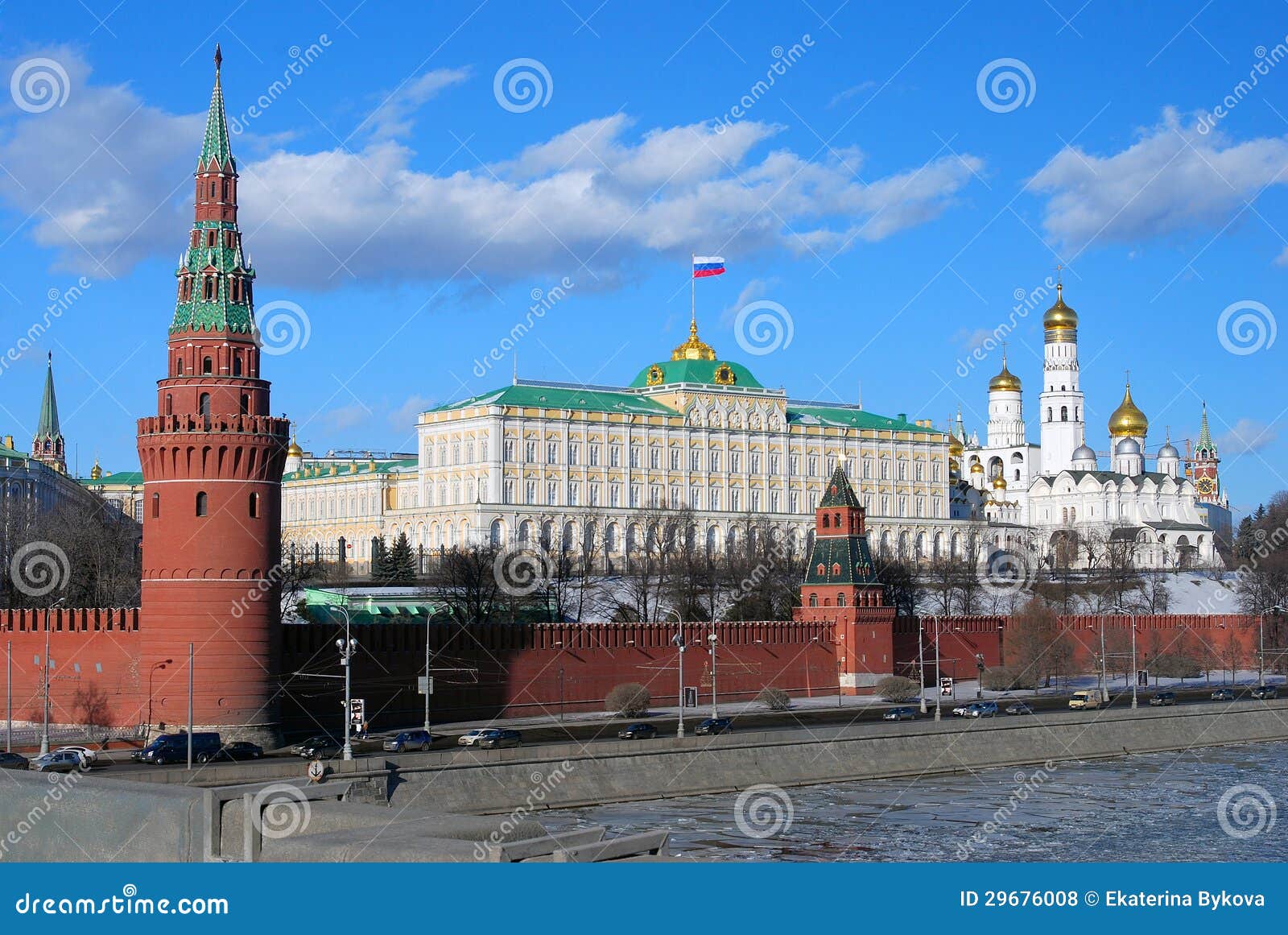 Moscow Kremlin Panorama in a Sunny Day. Stock Photo - Image of great ...