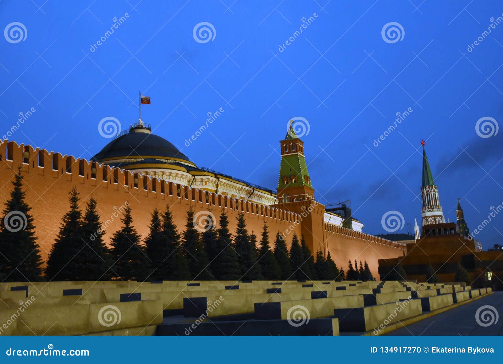 Moscow Kremlin and Red Square at Night. Stock Photo - Image of capital ...