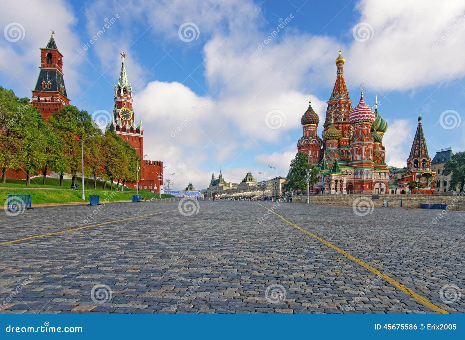 Moscow Kremlin, Red Square and Saint Basil Cathedral Stock Photo ...