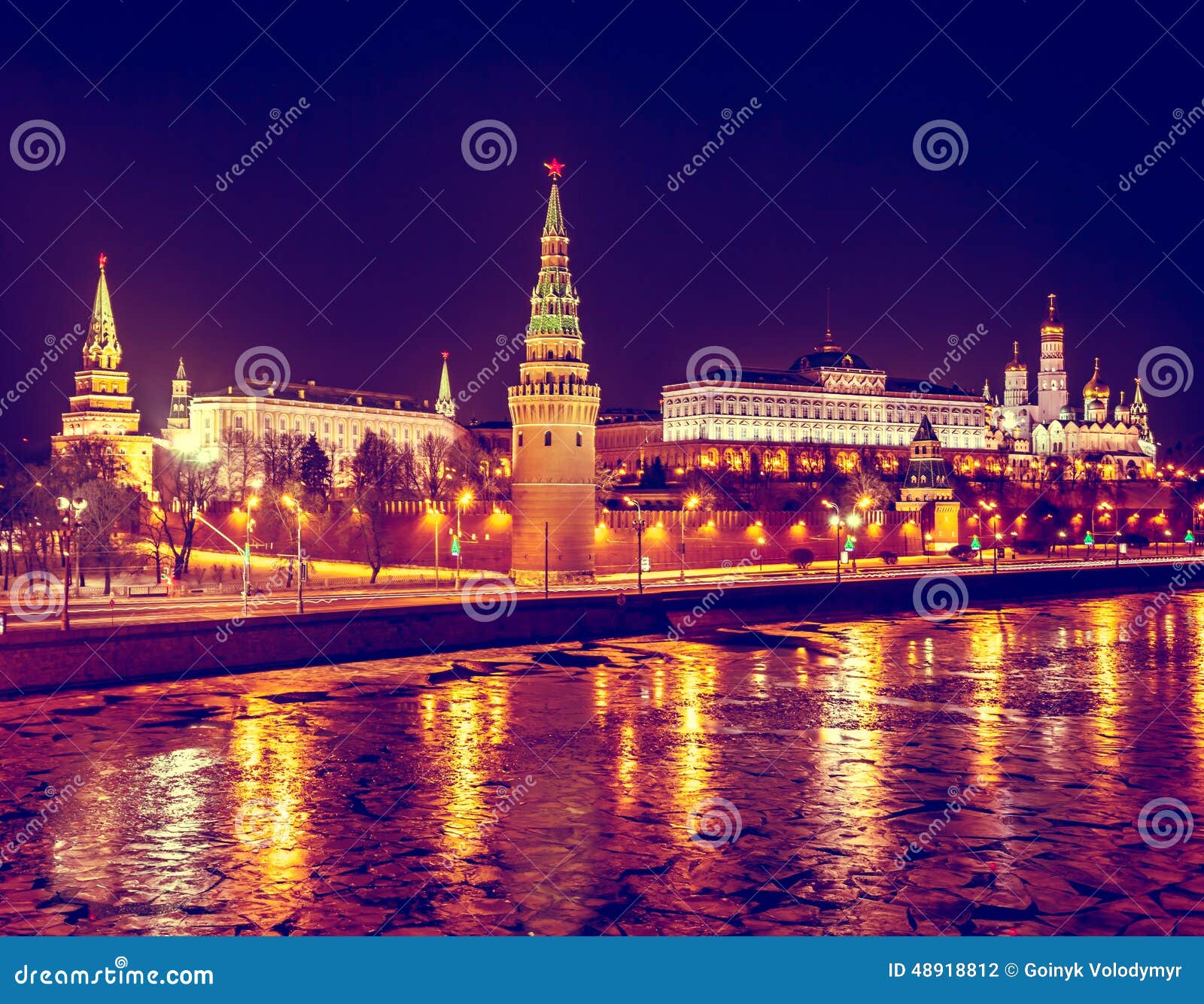 Moscow Kremlin. Russia stock photo. Image of dome, clouds - 48918812