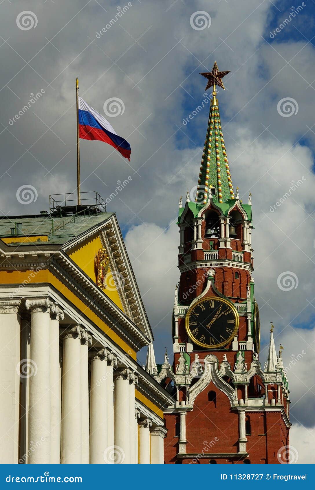 Moscow Kremlin and Russian State Symbols Stock Image - Image of chimes ...