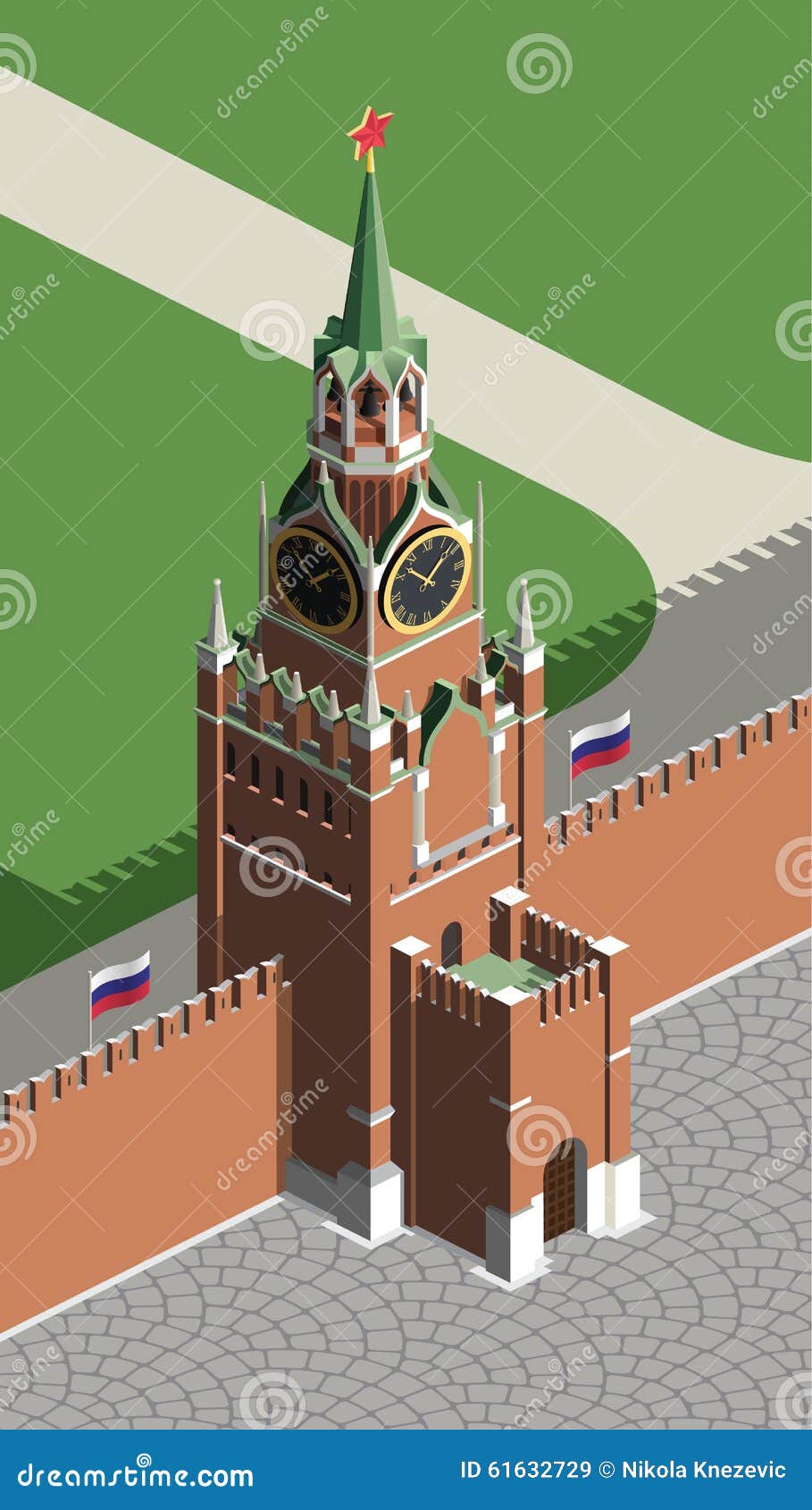Moscow Kremlin tower stock illustration. Illustration of history - 61632729
