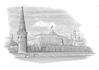 Moscow Kremlin stock vector. Illustration of history - 39638382