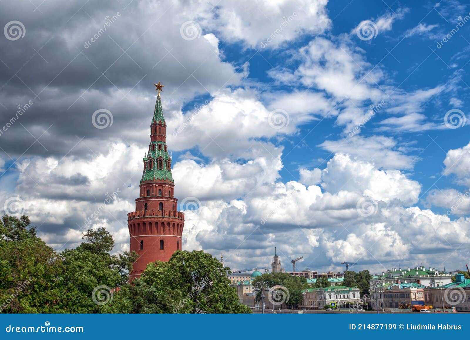 Moscow Kremlin-view of One of the Towers with a Red Star Stock Image ...