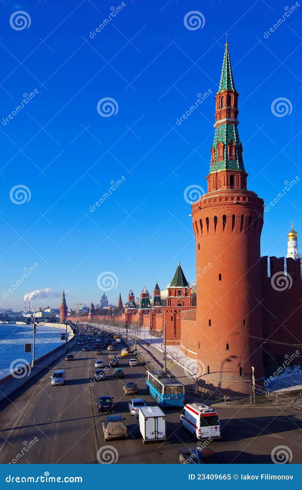 Moscow Kremlin in Winter. Russia Stock Image - Image of december ...