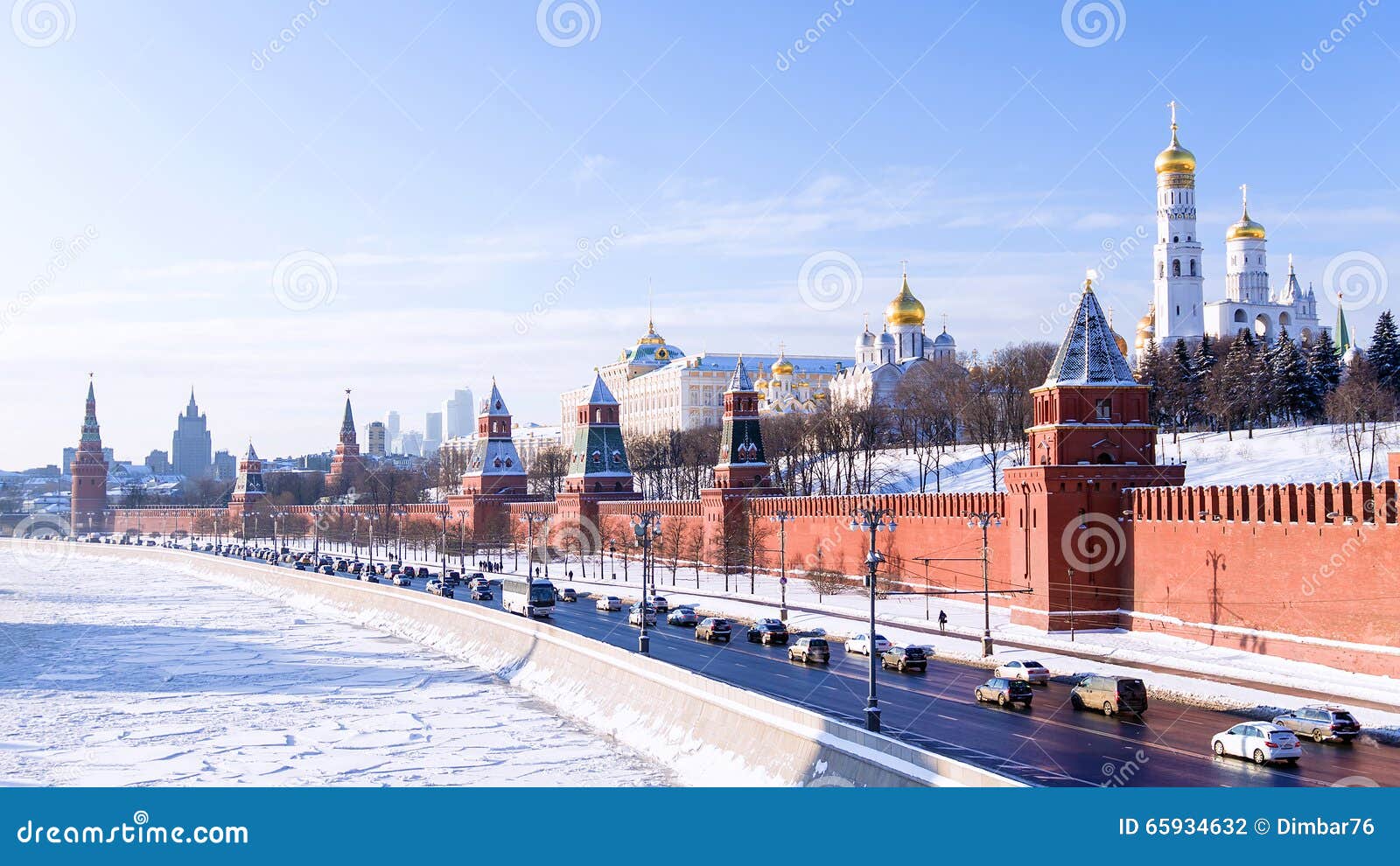 Moscow Kremlin Winter View, Russia Stock Photo - Image of fortress ...