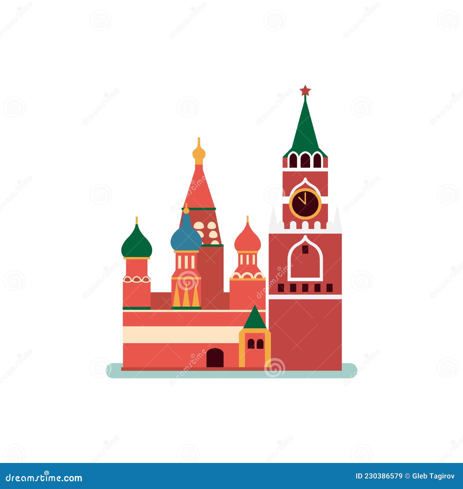 Moscow Landmark. Vector Illustration Stock Vector - Illustration of ...