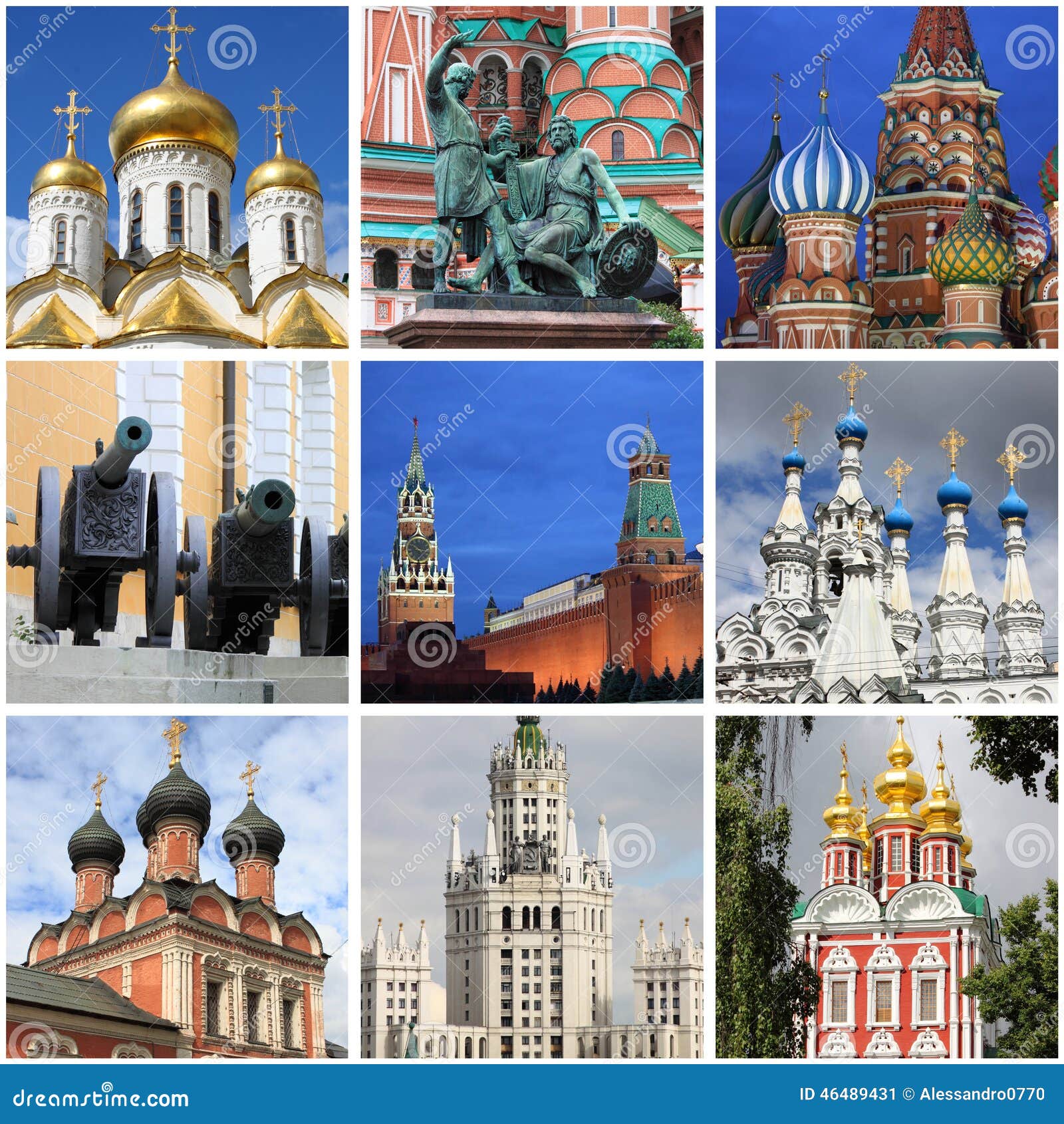 Moscow landmarks collage stock image. Image of minin - 46489431