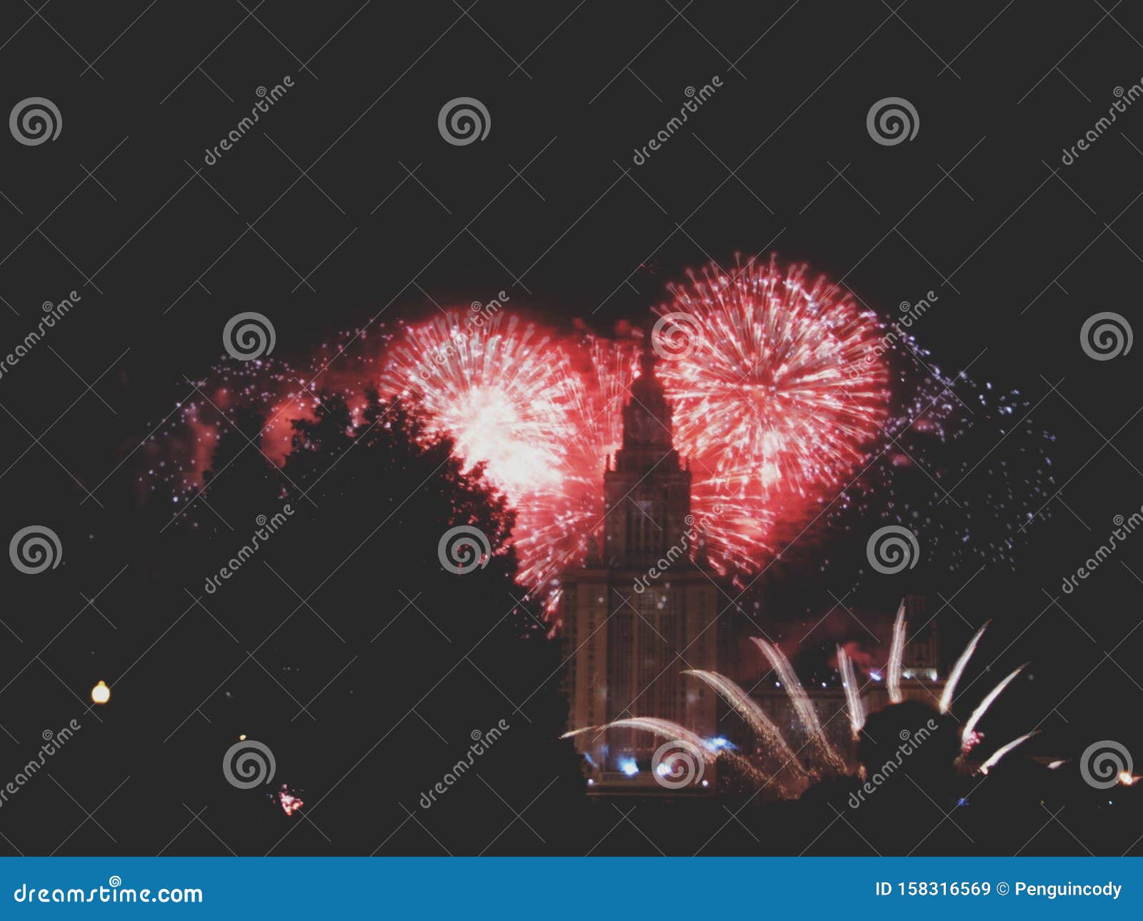 Fireworks in Moscow stock image. Image of fireworks - 158316569